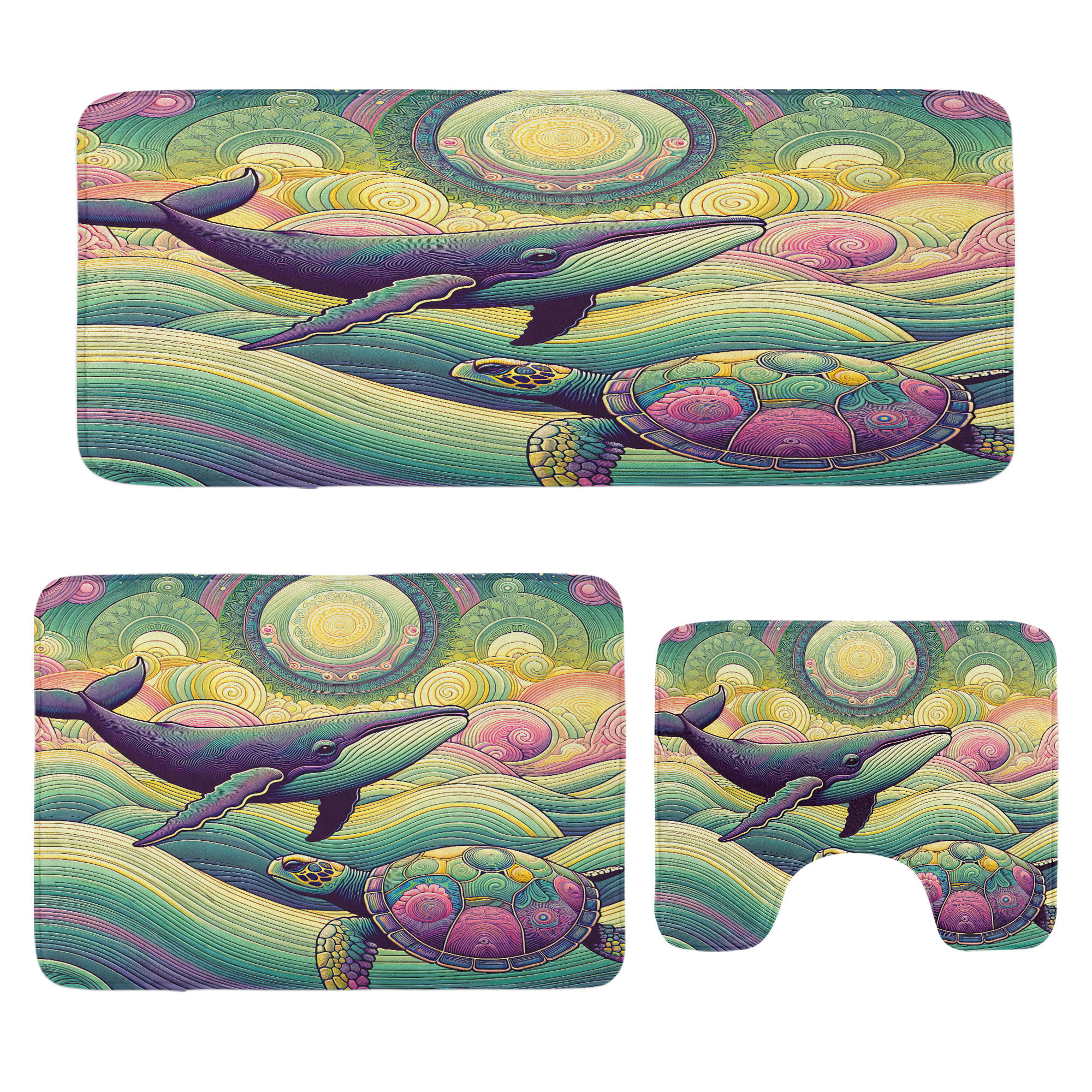 East Urban Home Nautical Bathroom Rug Set 3 Pieces U-Shape & Rectangle ...