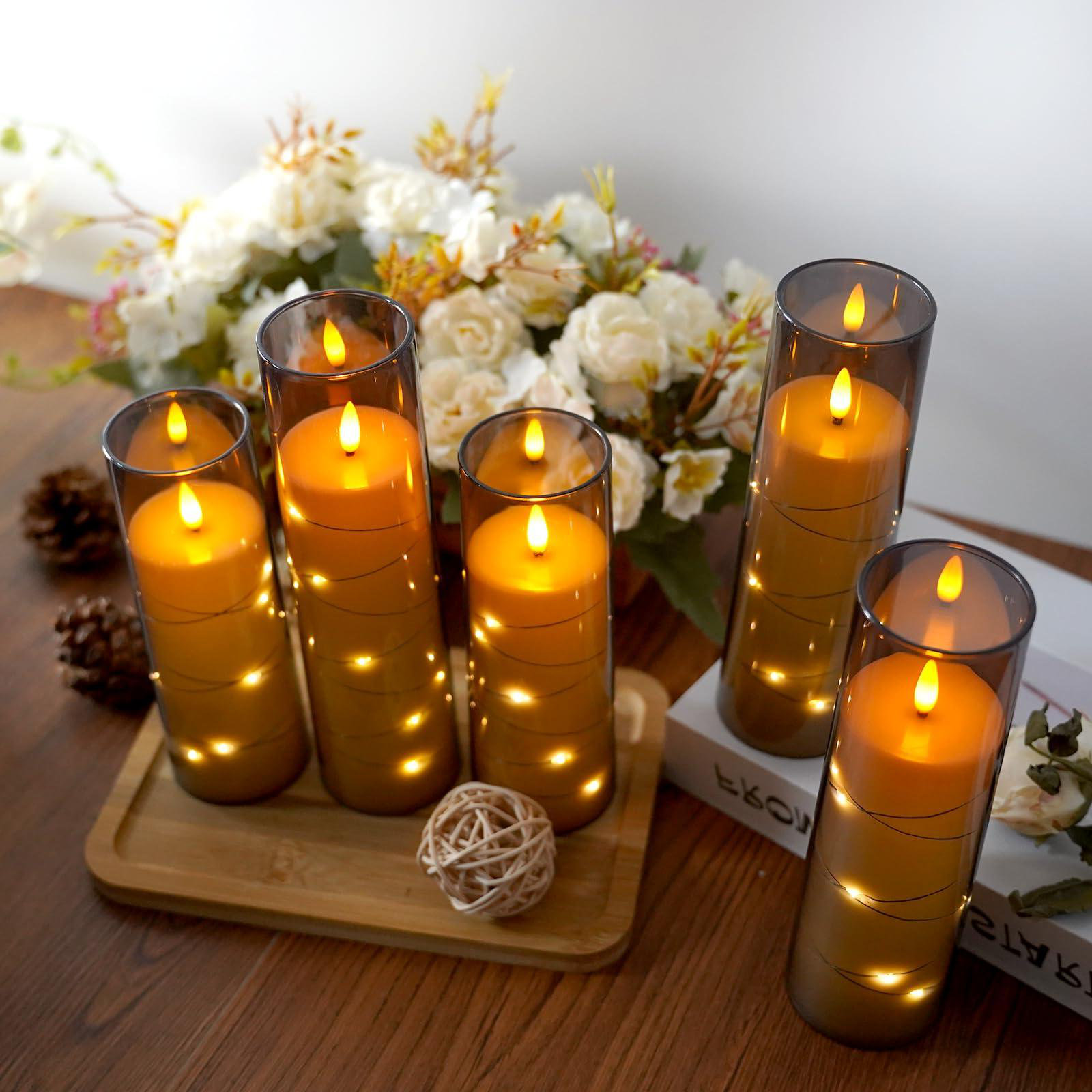 Dakota Fields Flameless Candles, Battery-operated LED pillar candles ...