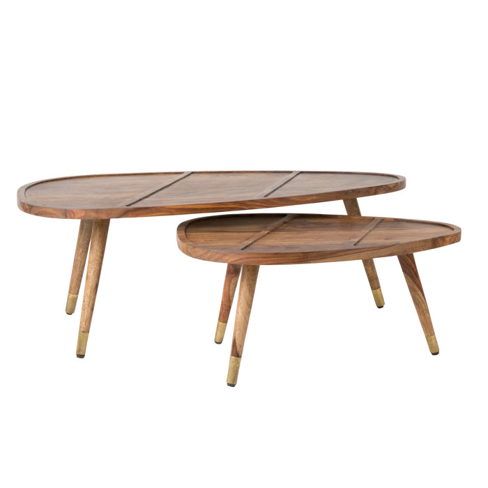 Dutchbone Solid Wood Nesting Coffee Table | Perigold