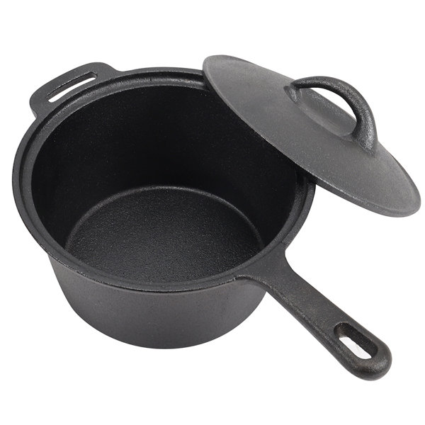 Belfry Kitchen Cast Iron Round Sauce Pan with Double Handles | Wayfair ...