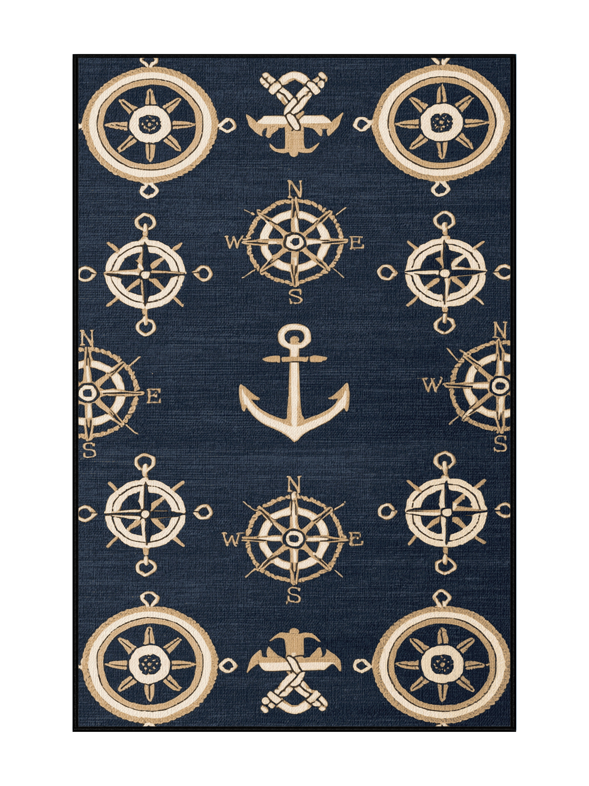 Longshore Tides Washable Traditional Emblems Nautical Area Rug | Wayfair