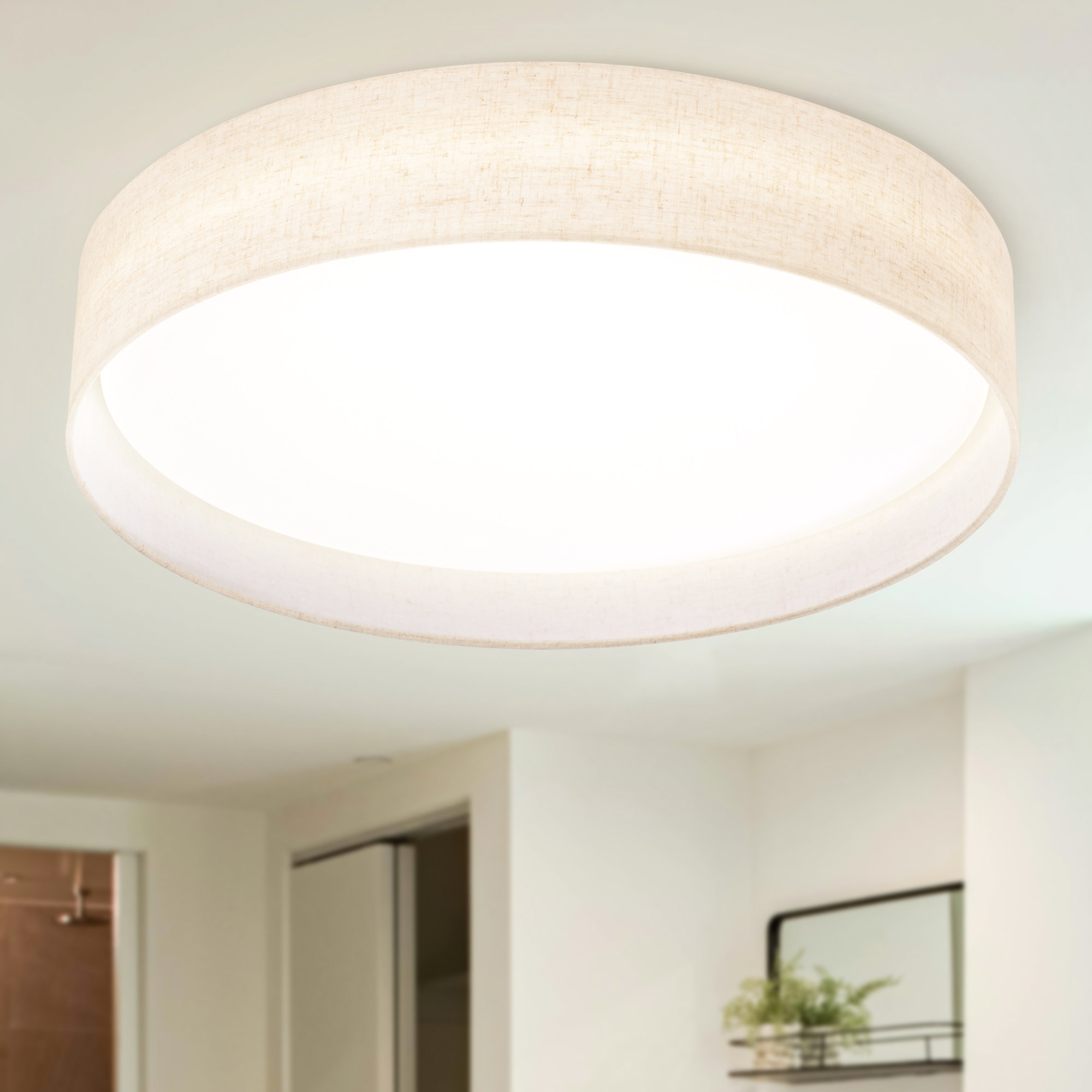Wrought Studio™ Ledja 20 inch Flush Mount Ceiling Light Dimmable ...