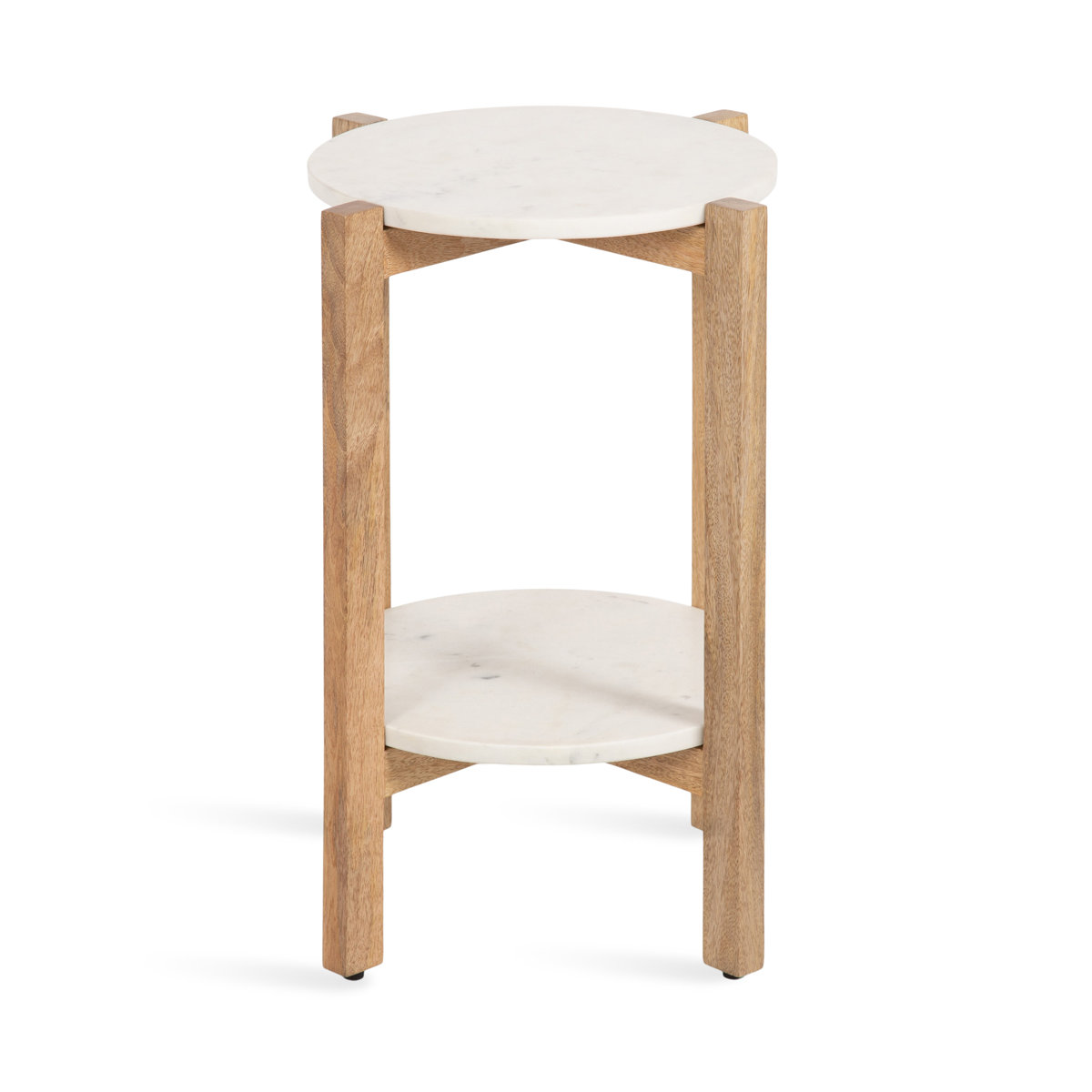 Latitude Run® Round Tiered Marble Side Table | Wayfair