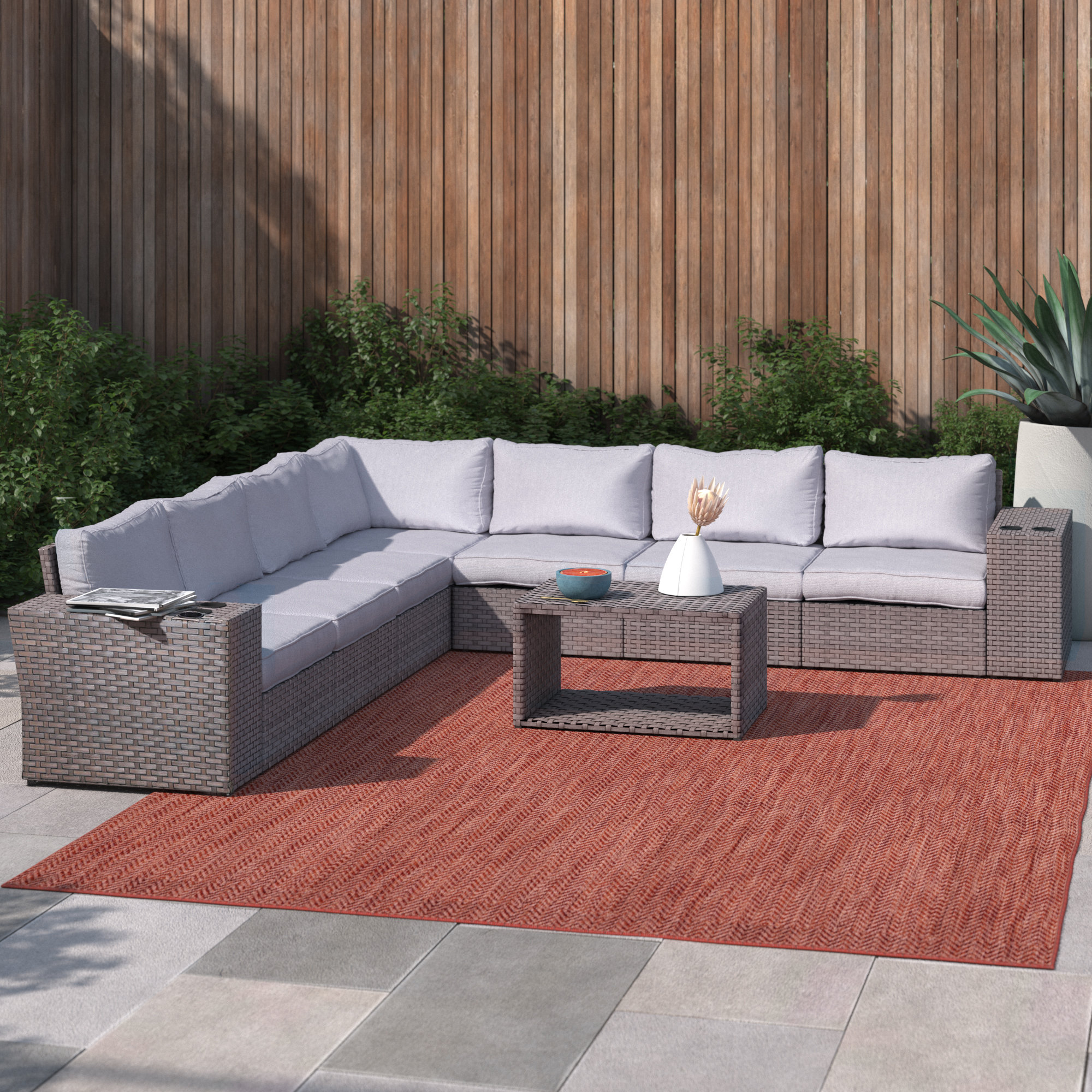 Mercury Row® Annia Fully Assembled 6 - Person Seating Group with ...