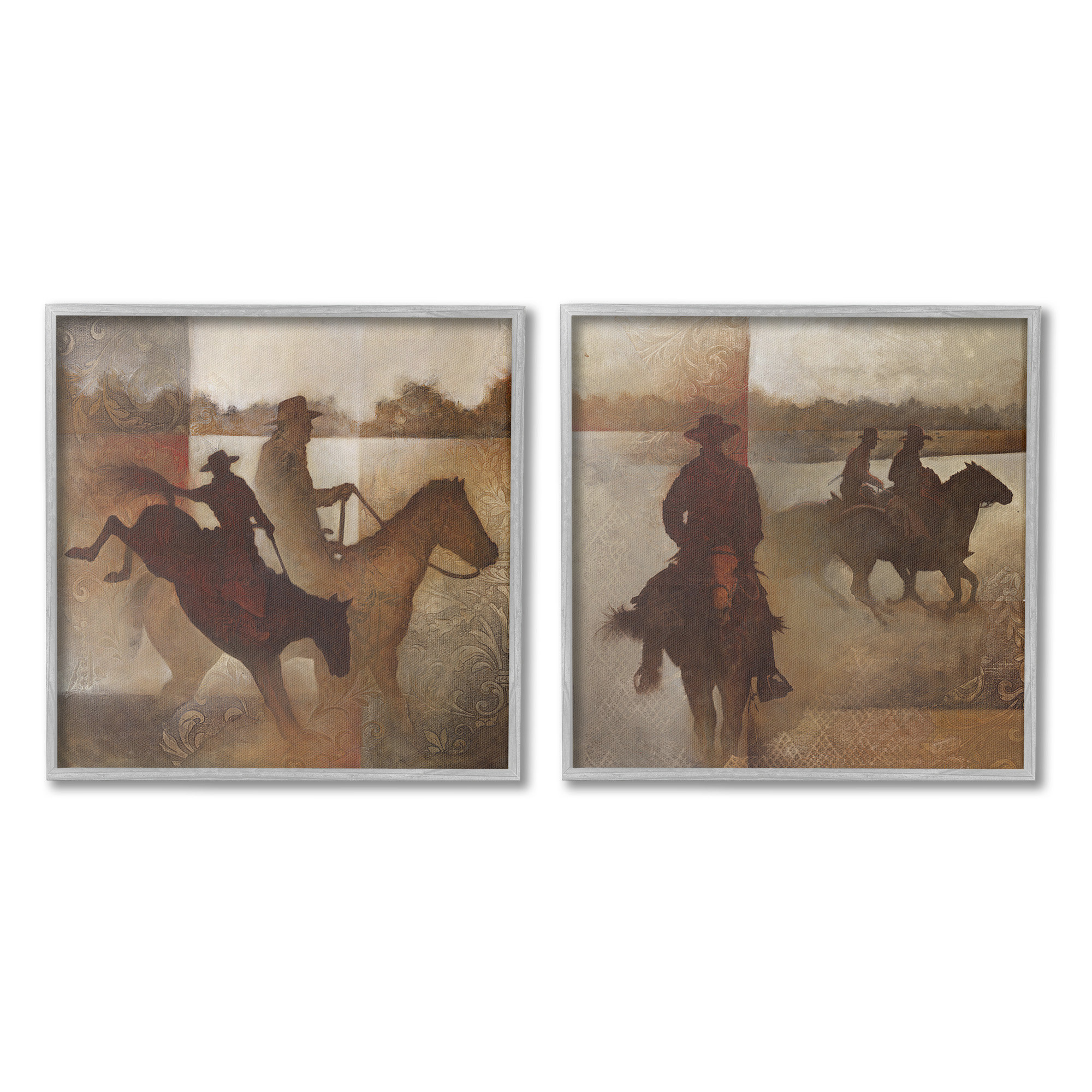 Union Rustic " Rodeo Cowboy Silhouette Single Picture Frame " by White ...
