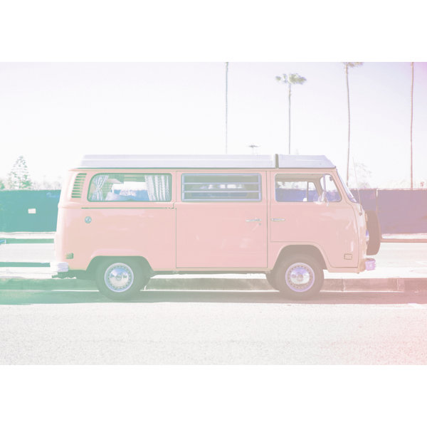 Borough Wharf Blush Bus - Wrapped Canvas Art Prints | Wayfair.co.uk