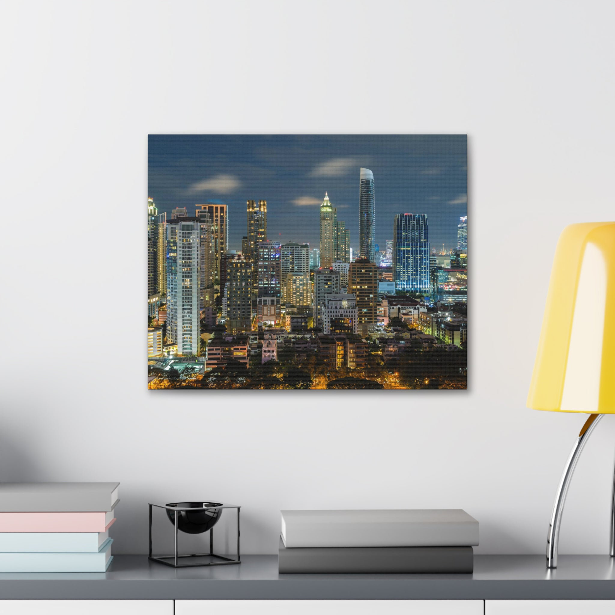 Latitude Run® Bangkok Night Skyline Canvas Artwork Breathtaking ...
