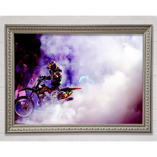 Ebern Designs Motorcross Stunt Driver - Single Picture Frame Print ...