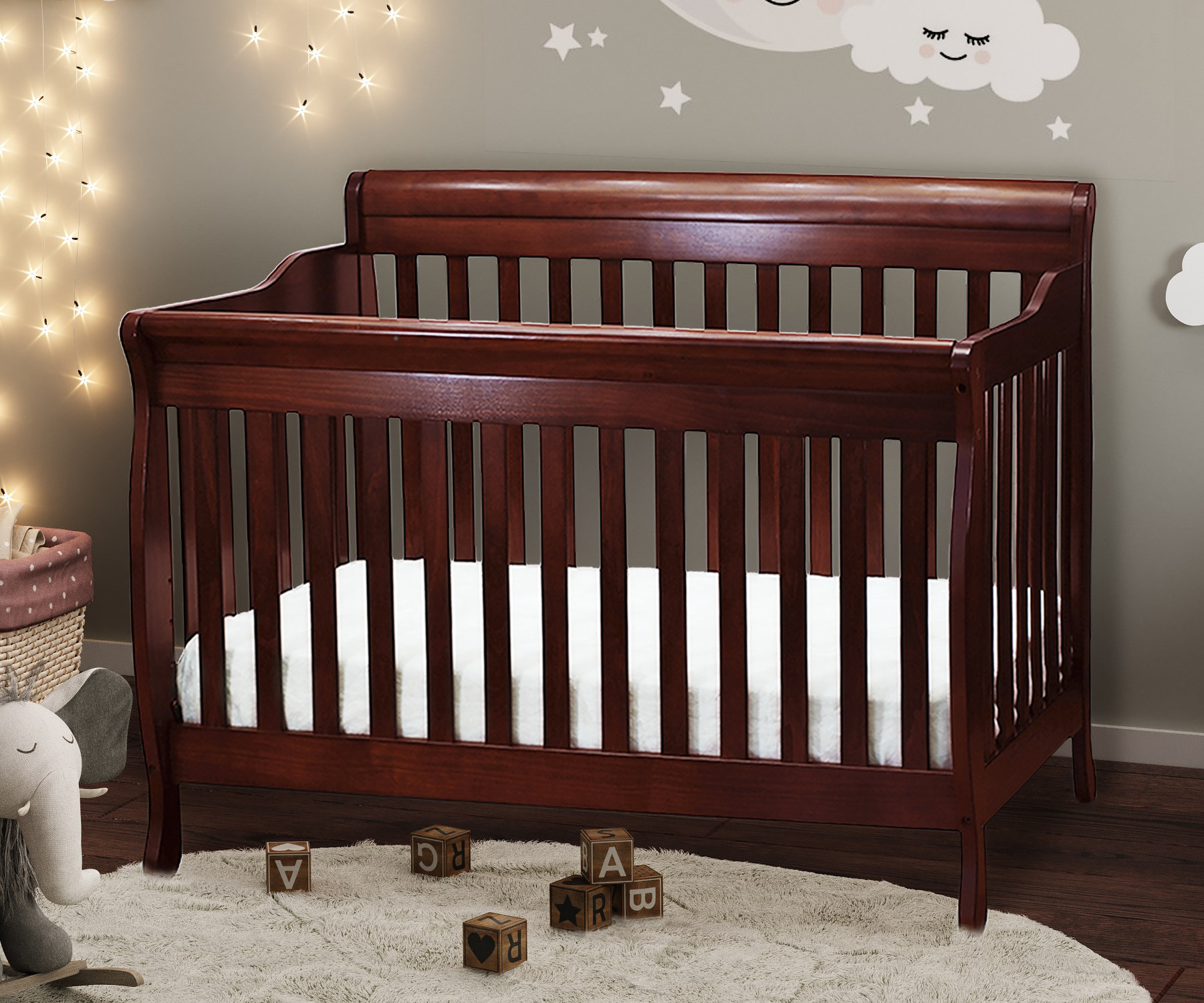 Harriet Bee Briney Convertible Crib with Mattress & Reviews | Wayfair