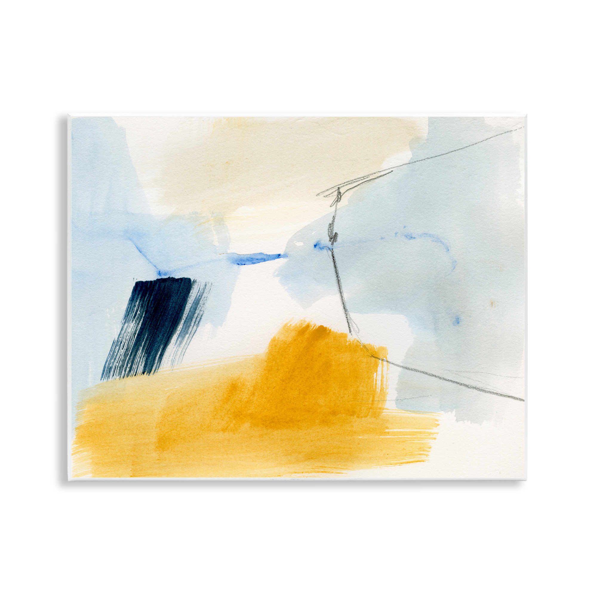 Dakota Fields Abstract Paint Yellow Accent Wall Plaque Art by Victoria ...