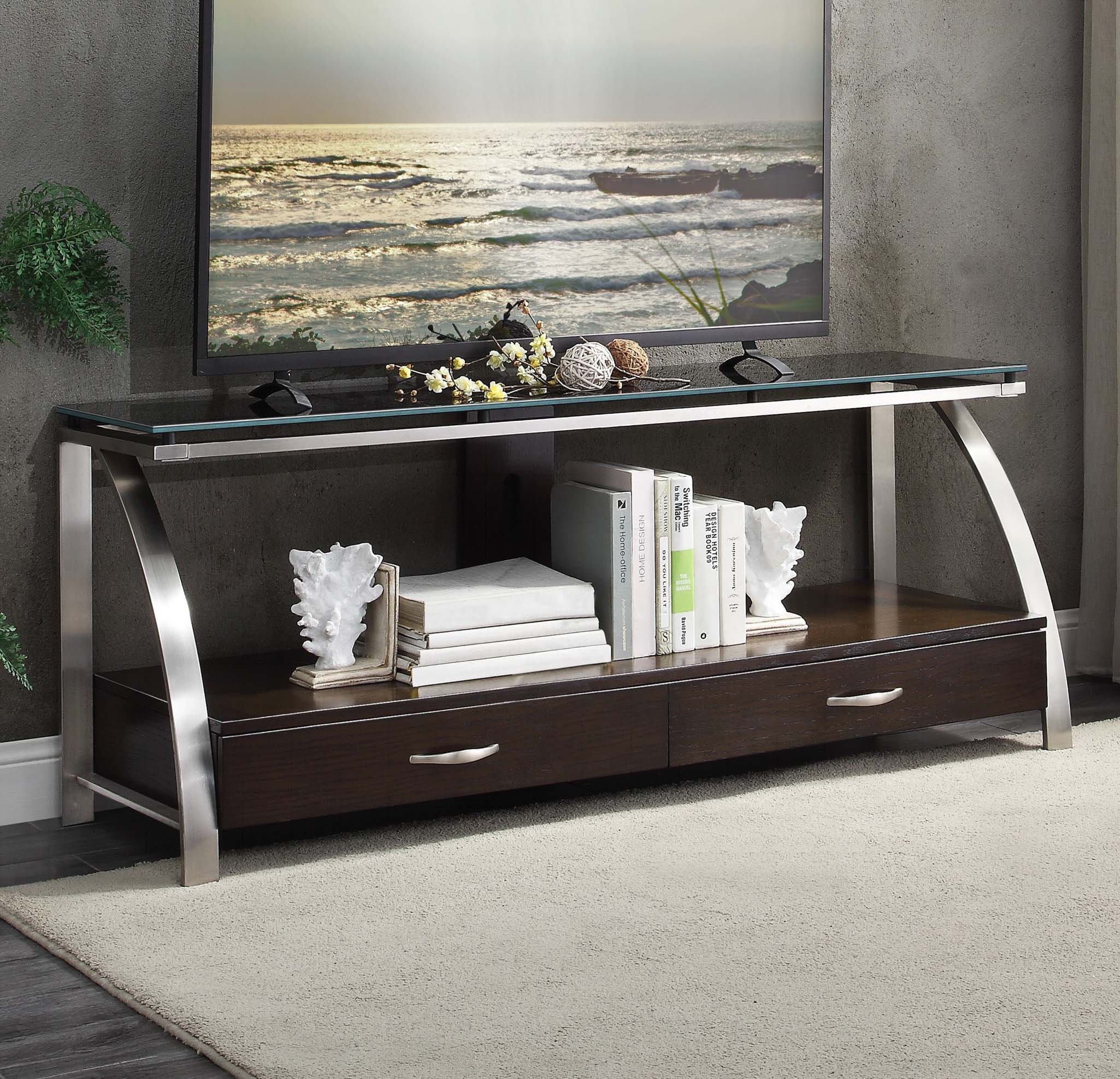 Orren Ellis Stylish TV Stand with Modern Design and Extra Storage for ...
