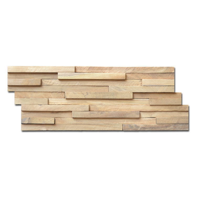 Teak America™ Reclaimed Wood Wall Panelling in Tan (10-pack) - Wayfair ...