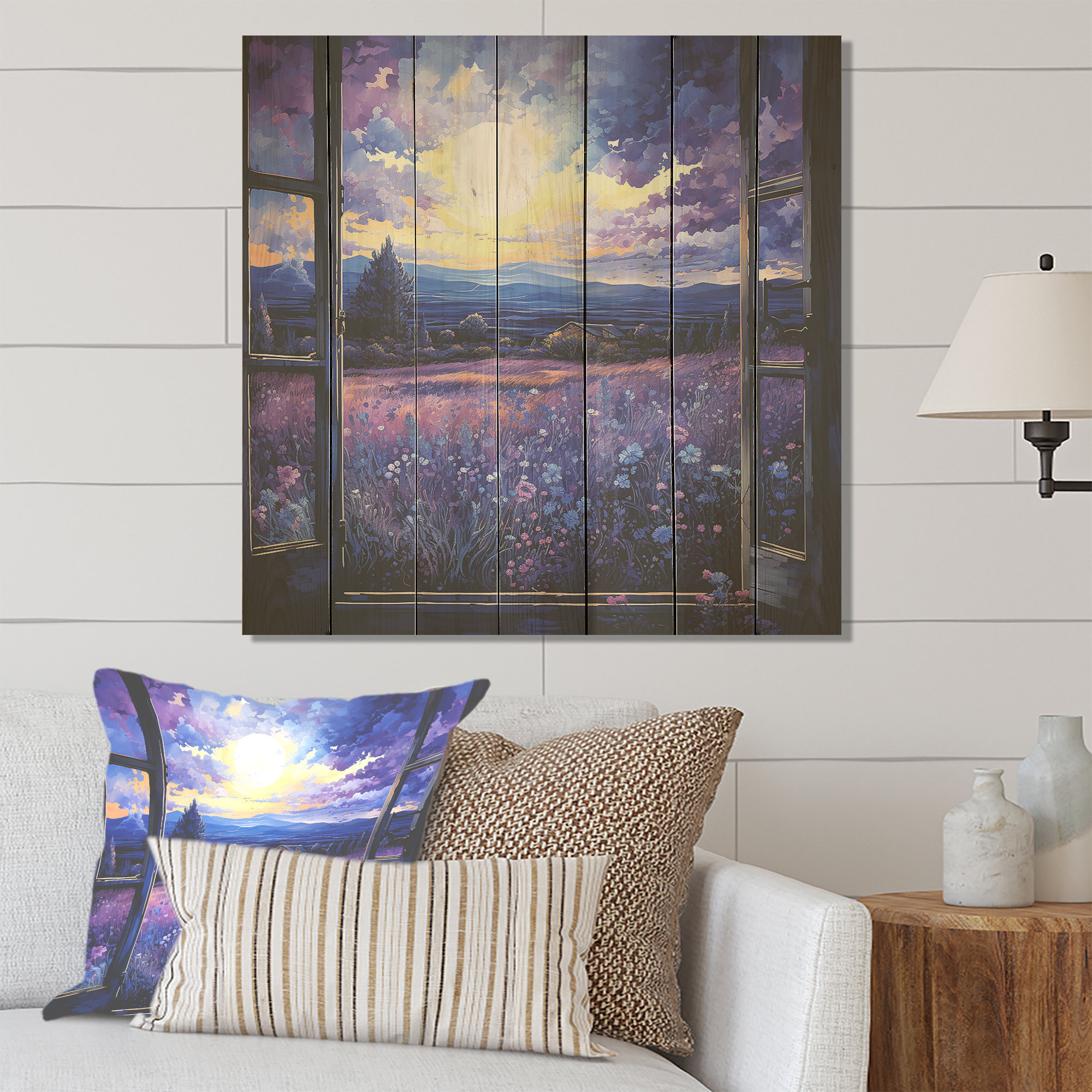 Ophelia & Co. Lavender Horizon Country Side Windows II - Farmhouse ...