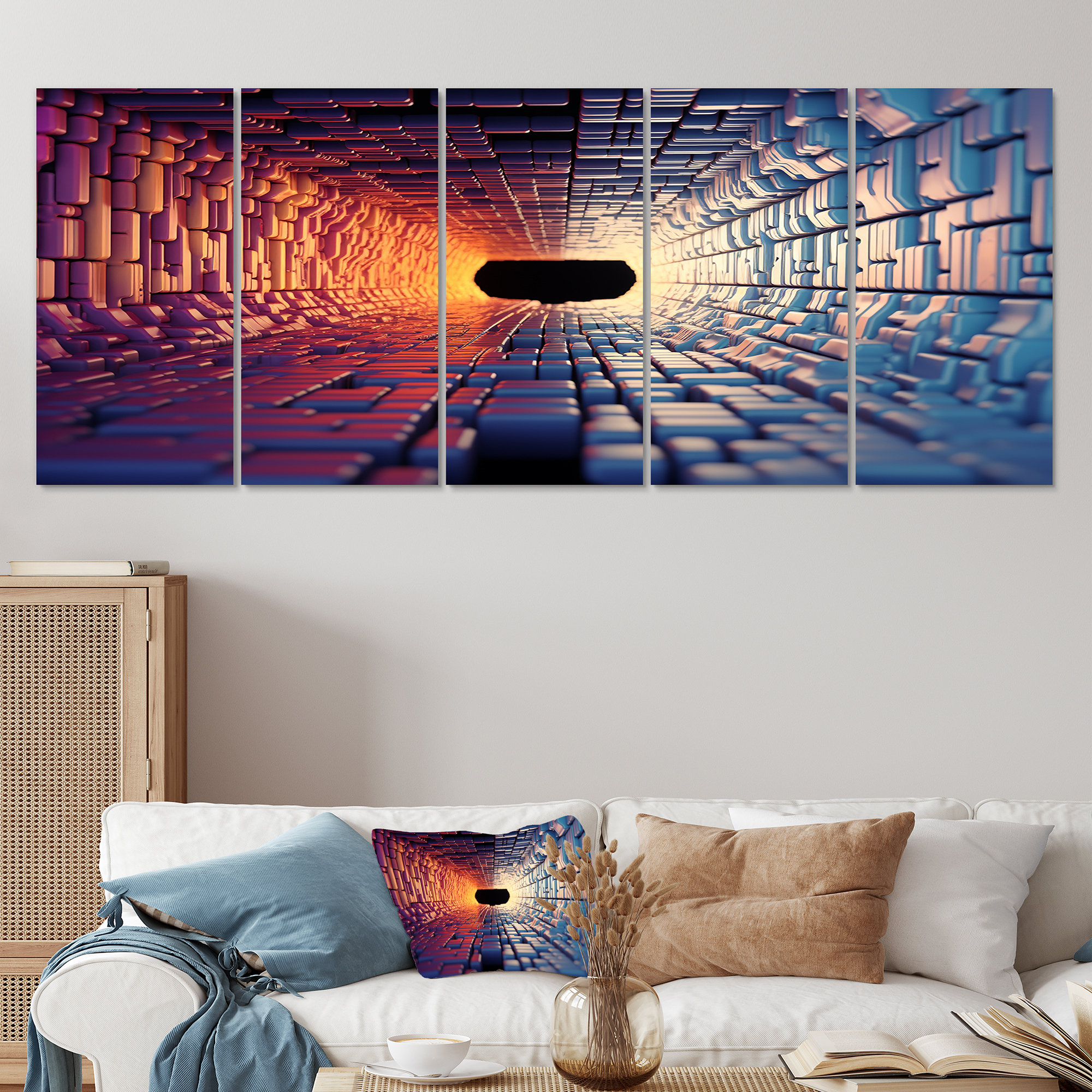 Ivy Bronx Linear Cubist Perspective Tunnel Abstract - City Geometric ...