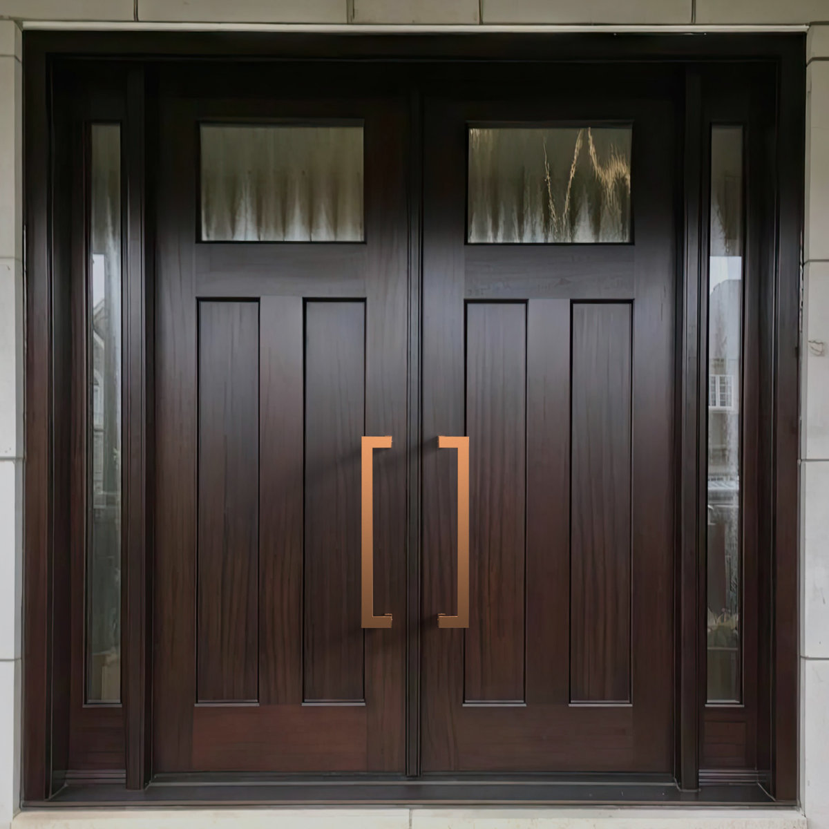 HYDROWARE Brushed Copper Pull/Push Door Handle - Modern Contemporary ...