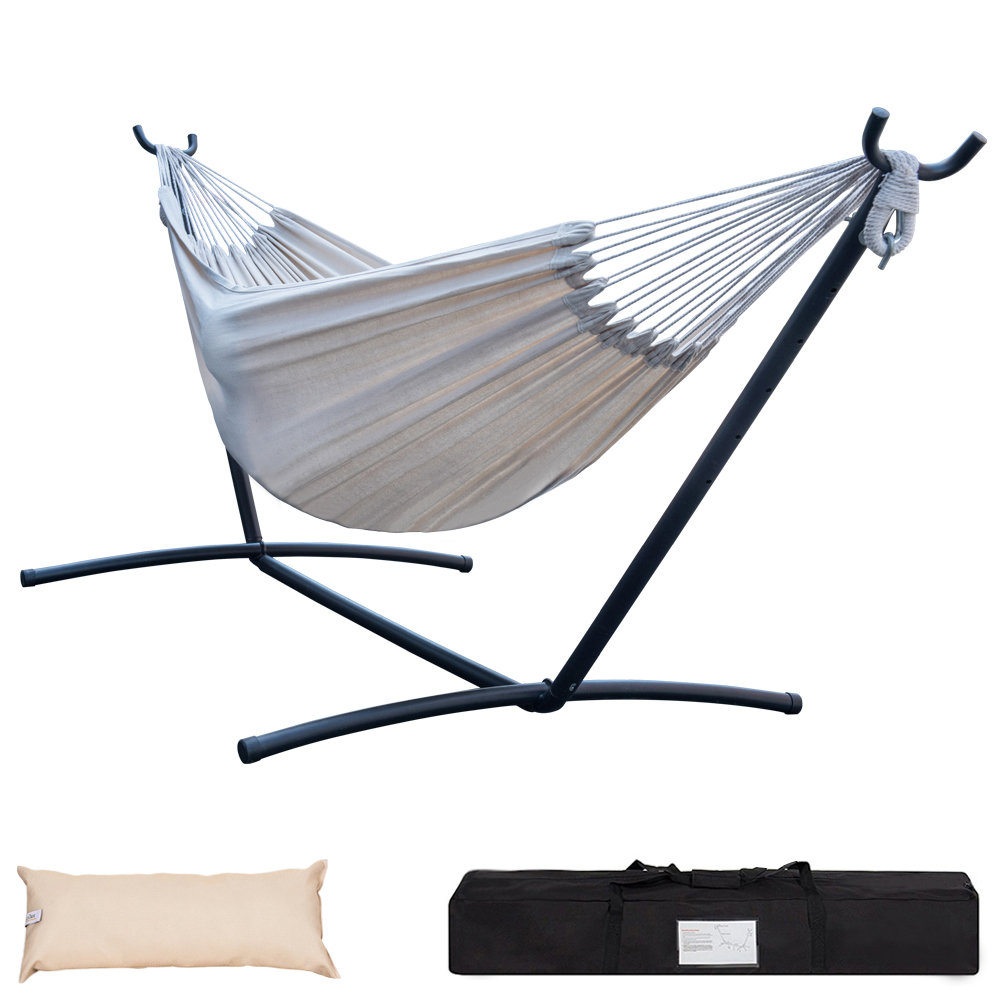 Arlmont & Co. Blissany 1 Person Canvas Classic Hammock with Stand ...