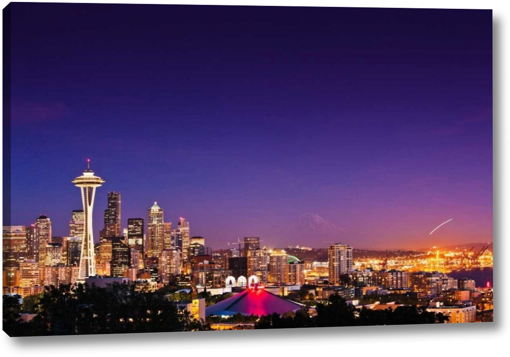 Winston Porter Seattle Skyline II by Bob Stefko - Wrapped Canvas ...