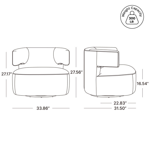 AllModern Bascom 34'' Wide Swivel Barrel Chair & Reviews | Wayfair