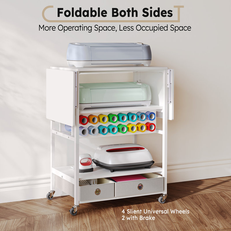 Ackitry Movable Circut Machine Storage Table Craft Table 4 Tier ...
