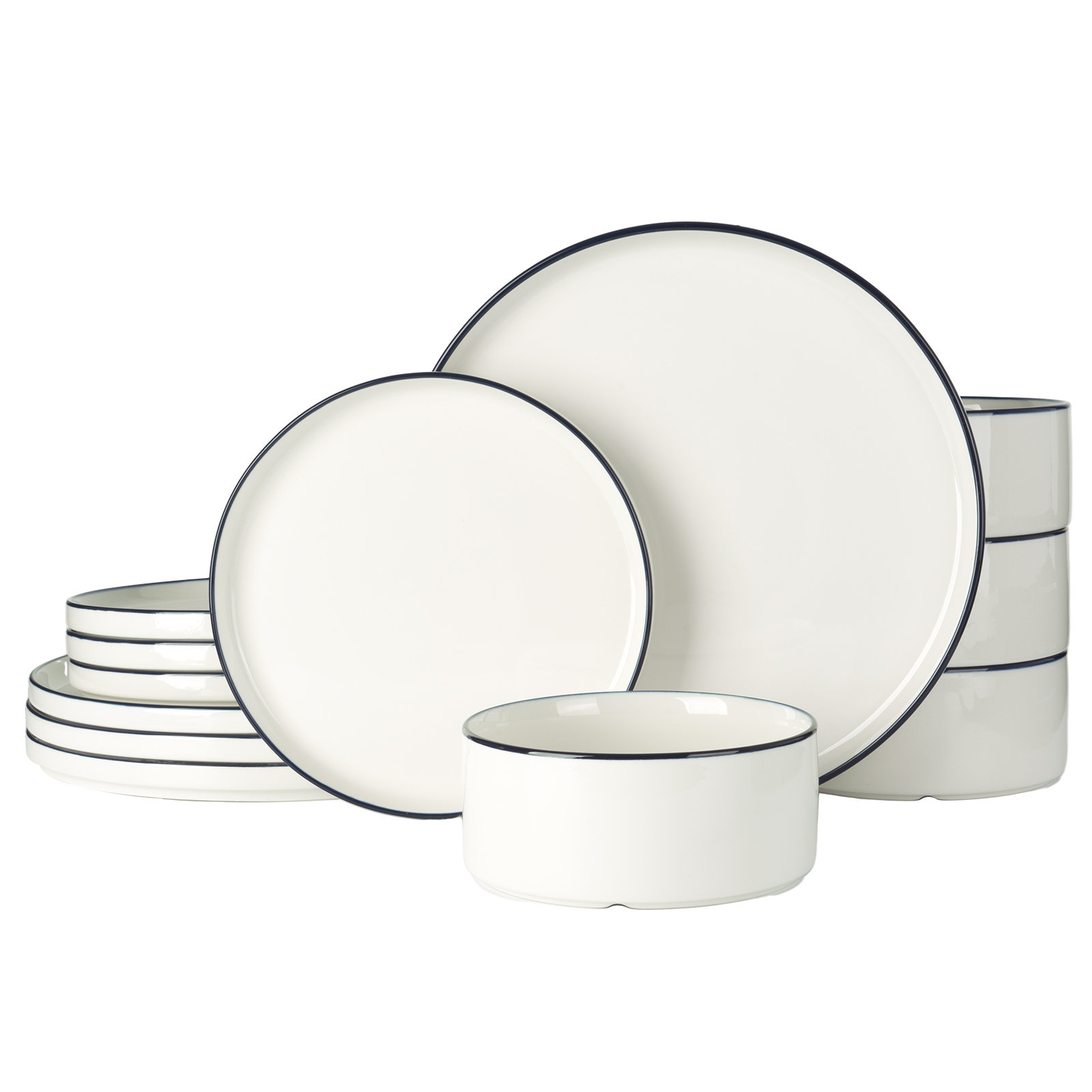 Birch Lane™ Jade Plates And Bowls Sets, 12 Piece Dinnerware Sets, Set ...