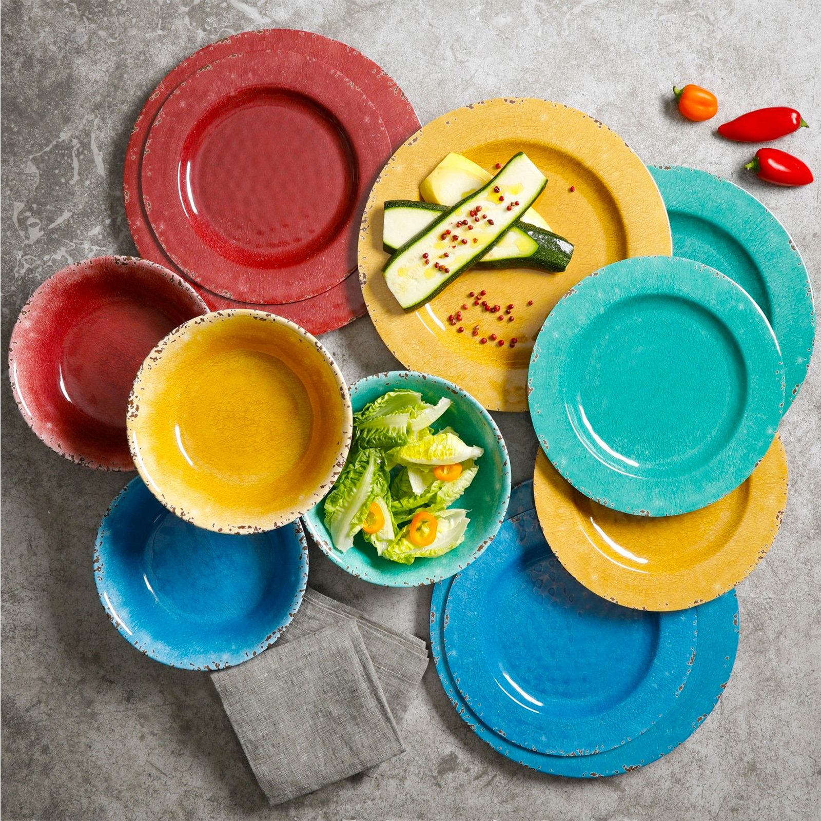 Breakwater Bay Eckert 12 Piece Melamine Dinnerware Set, Service for 4 ...