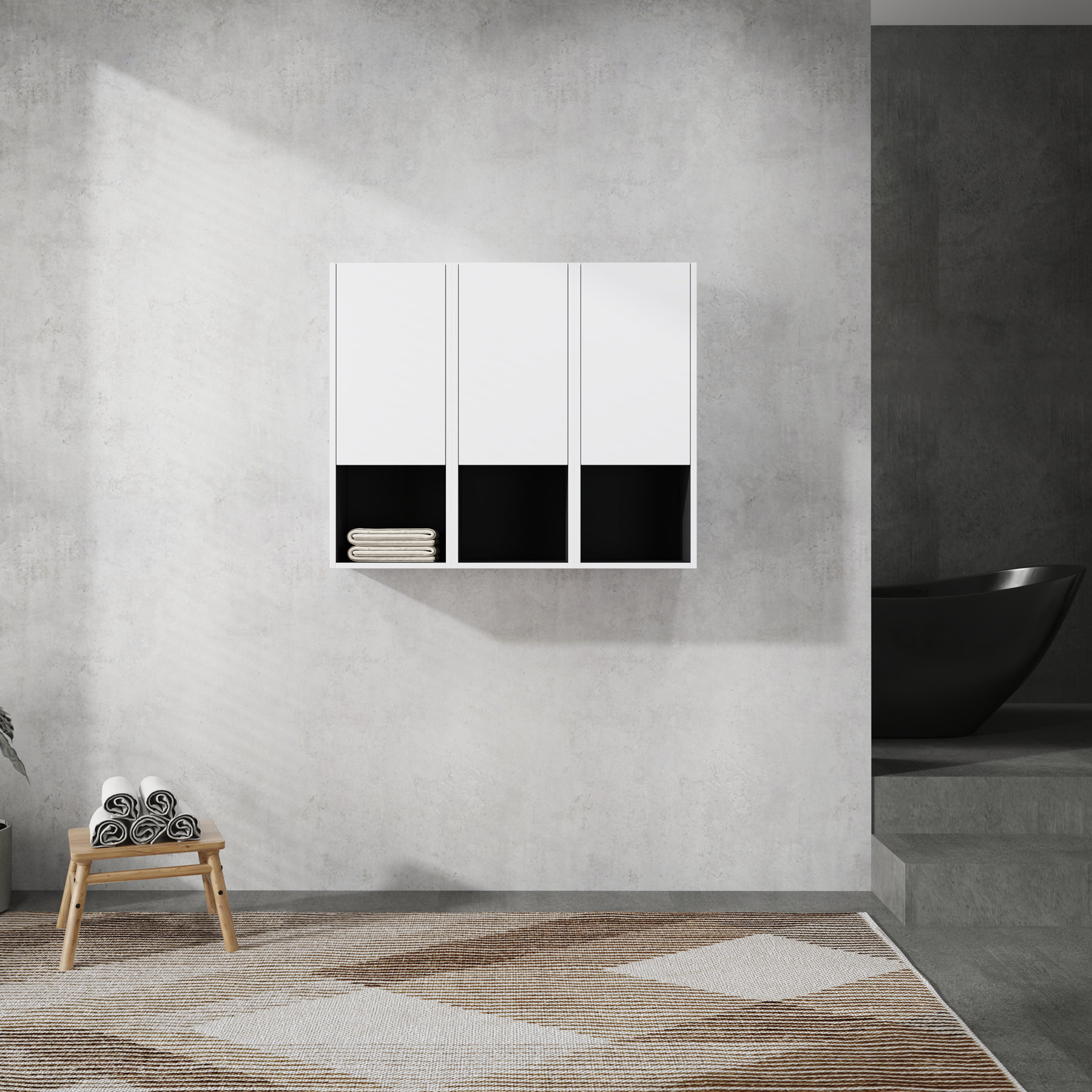 Orren Ellis Bathroom Side Cabinet,Soft Close Doors,Float Mounting ...