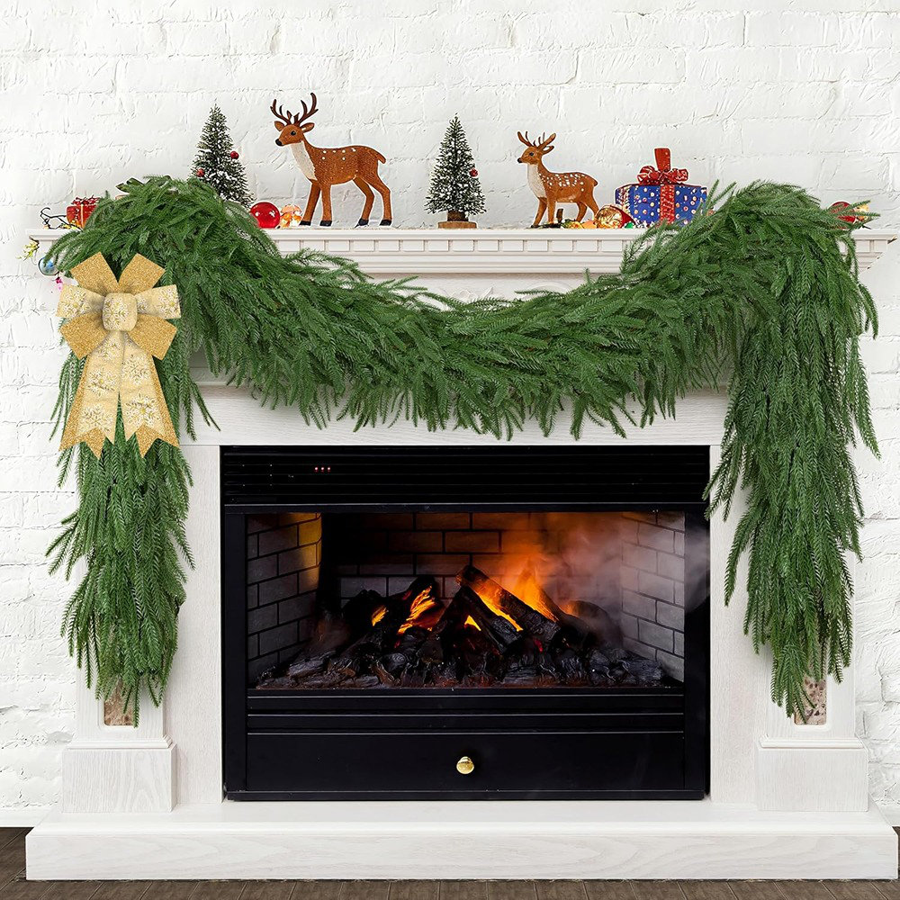 The Holiday Aisle® Artificial Norfolk Pine Garland – Green – 6 Ft ...