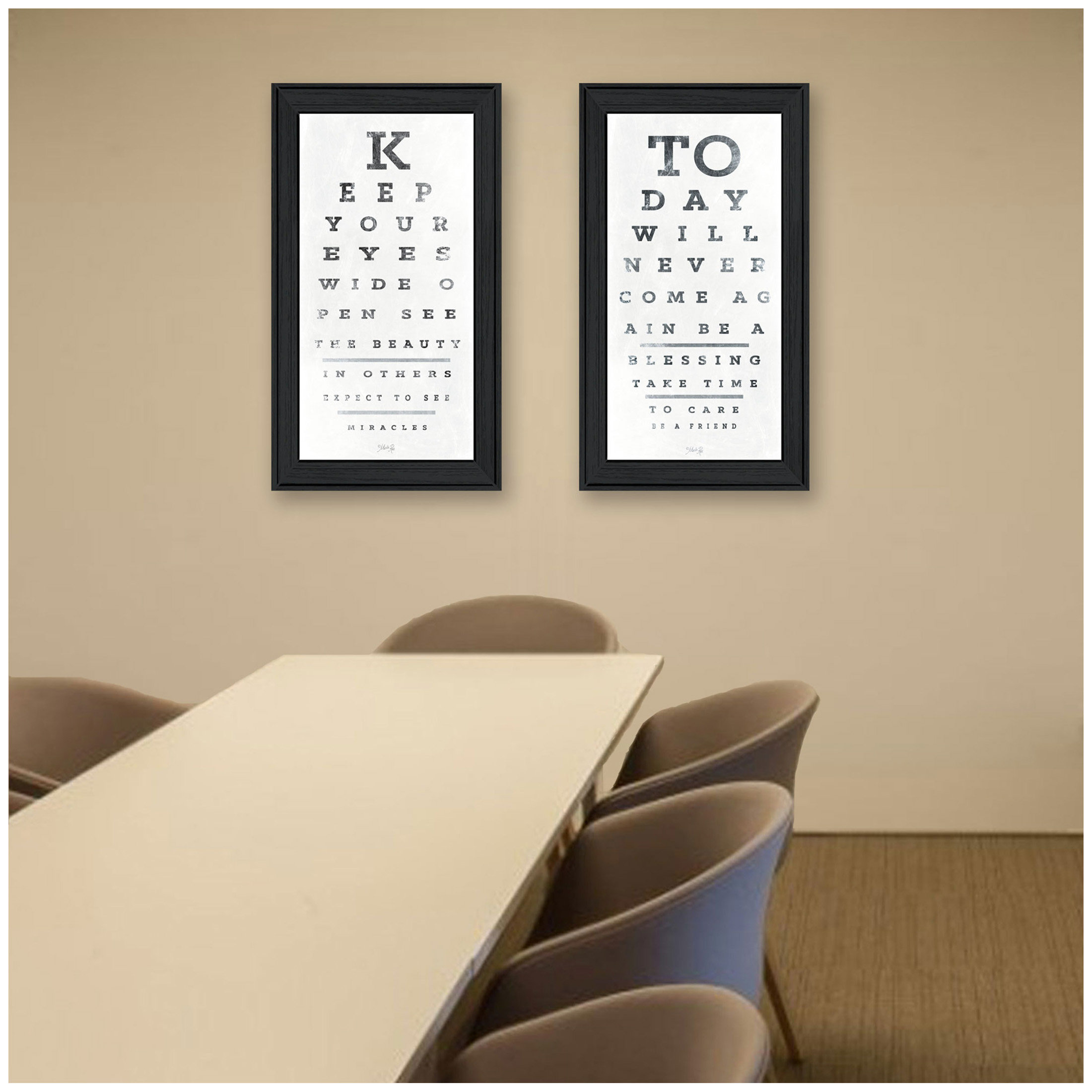 One Allium Way® "Eye Charts" 2-Piece Vignette By Marla Rae, Black Frame ...