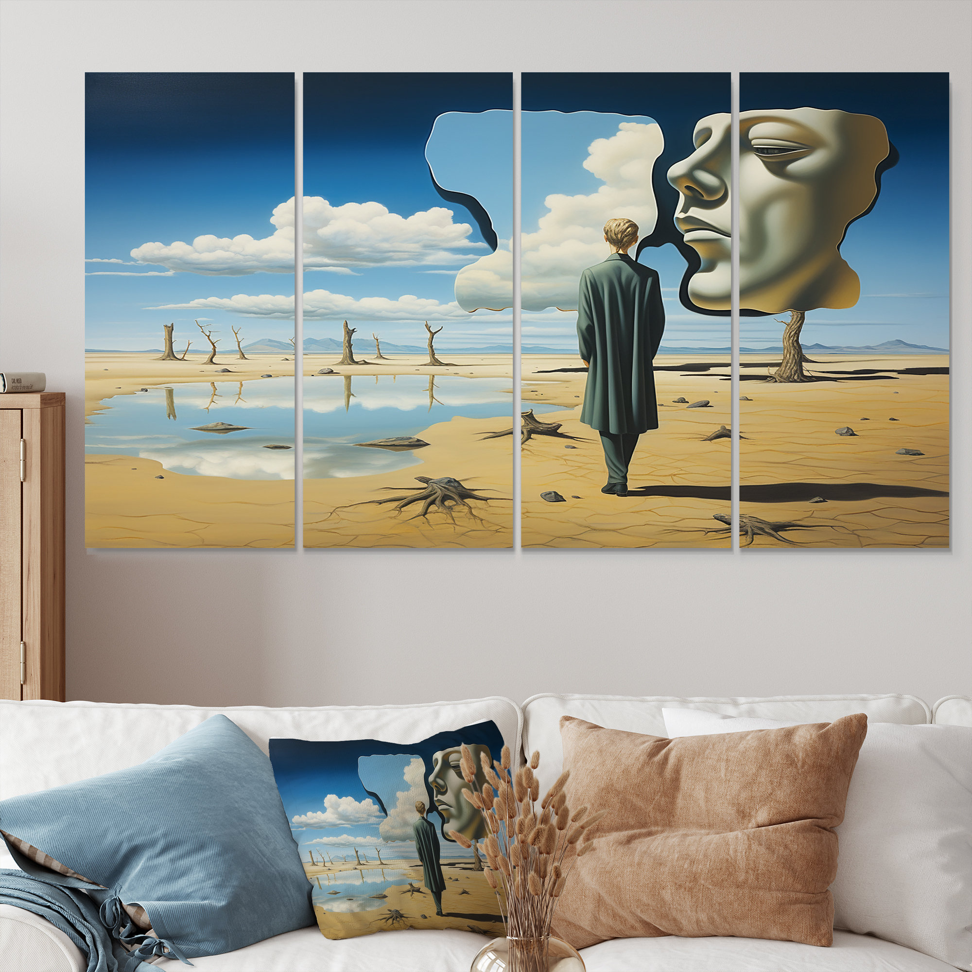 Lark Manor™ The Face of the Earth - Surrealism Wall Art Canvas 4 Piece ...
