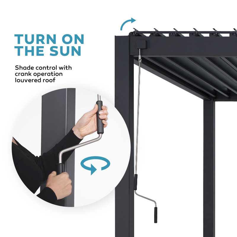 Mirador 111DA Full Aluminum Frame Pergola with Adjustable Double-Layer ...