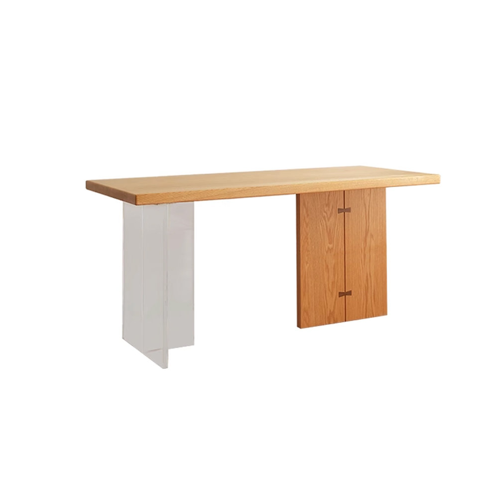 Sleek Surface Designs Creative Oak Solid Wood Acrylic Dining Table ...