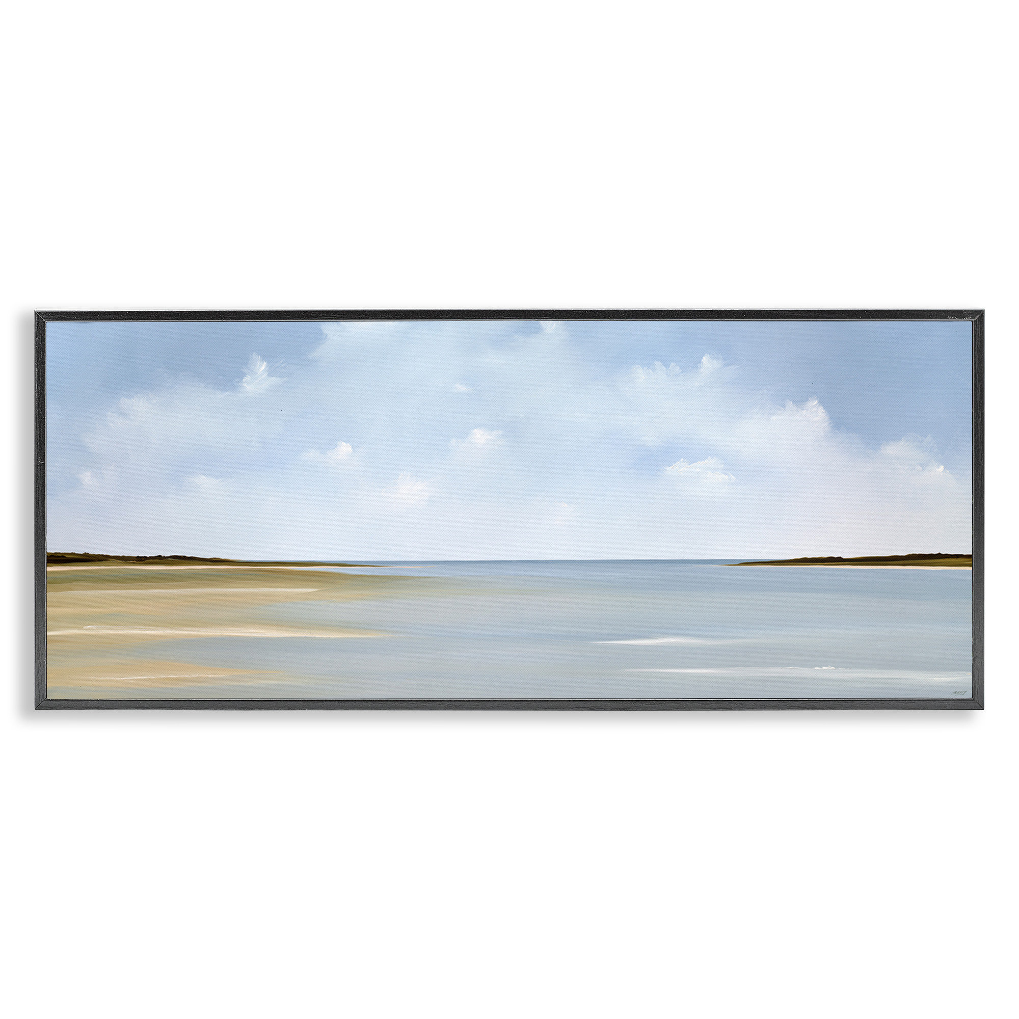Stupell Industries Az-981-Framed Beach Clouds Landscape On Canvas by ...