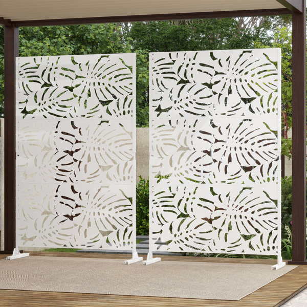 UIXE Helary Outdoor Privacy Screen Freestanding with Panels for Patio ...