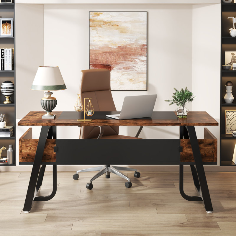 17 Stories 63'' Large Executive Desk & Reviews | Wayfair