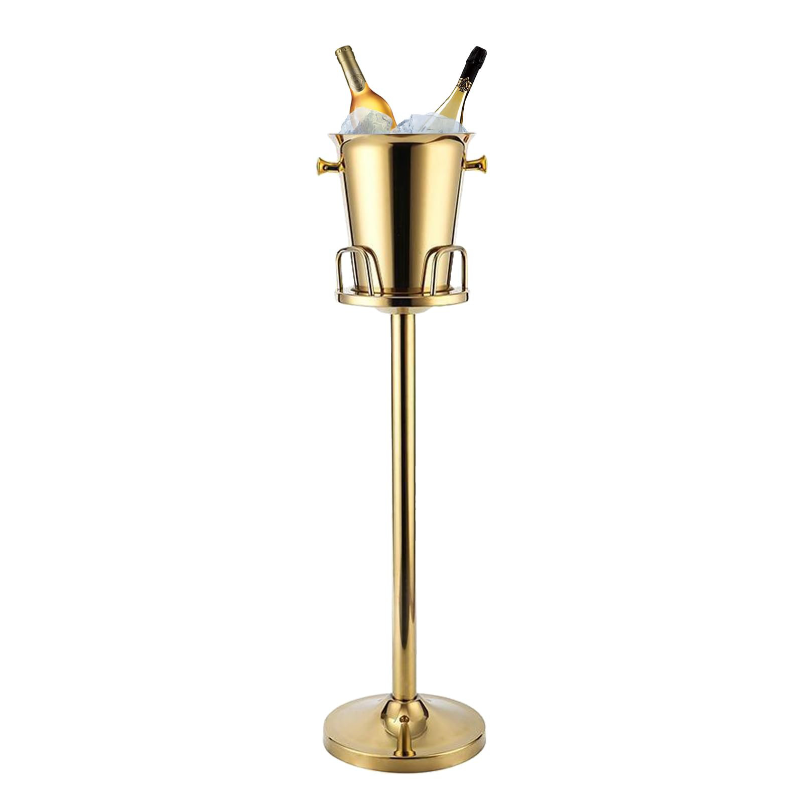 Everly Quinn Gold Ice Bucket With Stand, Large Champagne Ice Bucket 1. ...