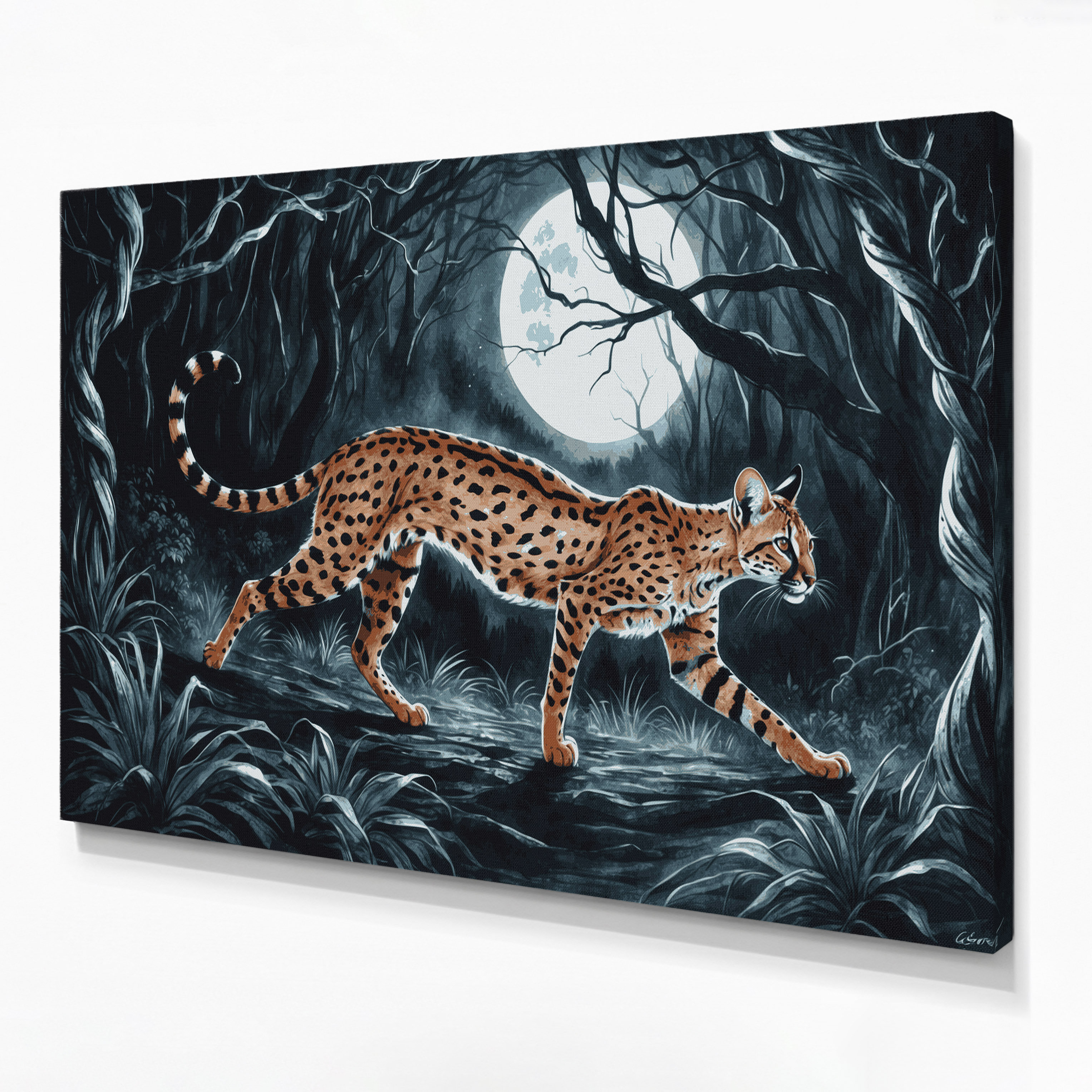 Hokku Designs Wildlife Genet Gray Canvas Wall Art | Wayfair