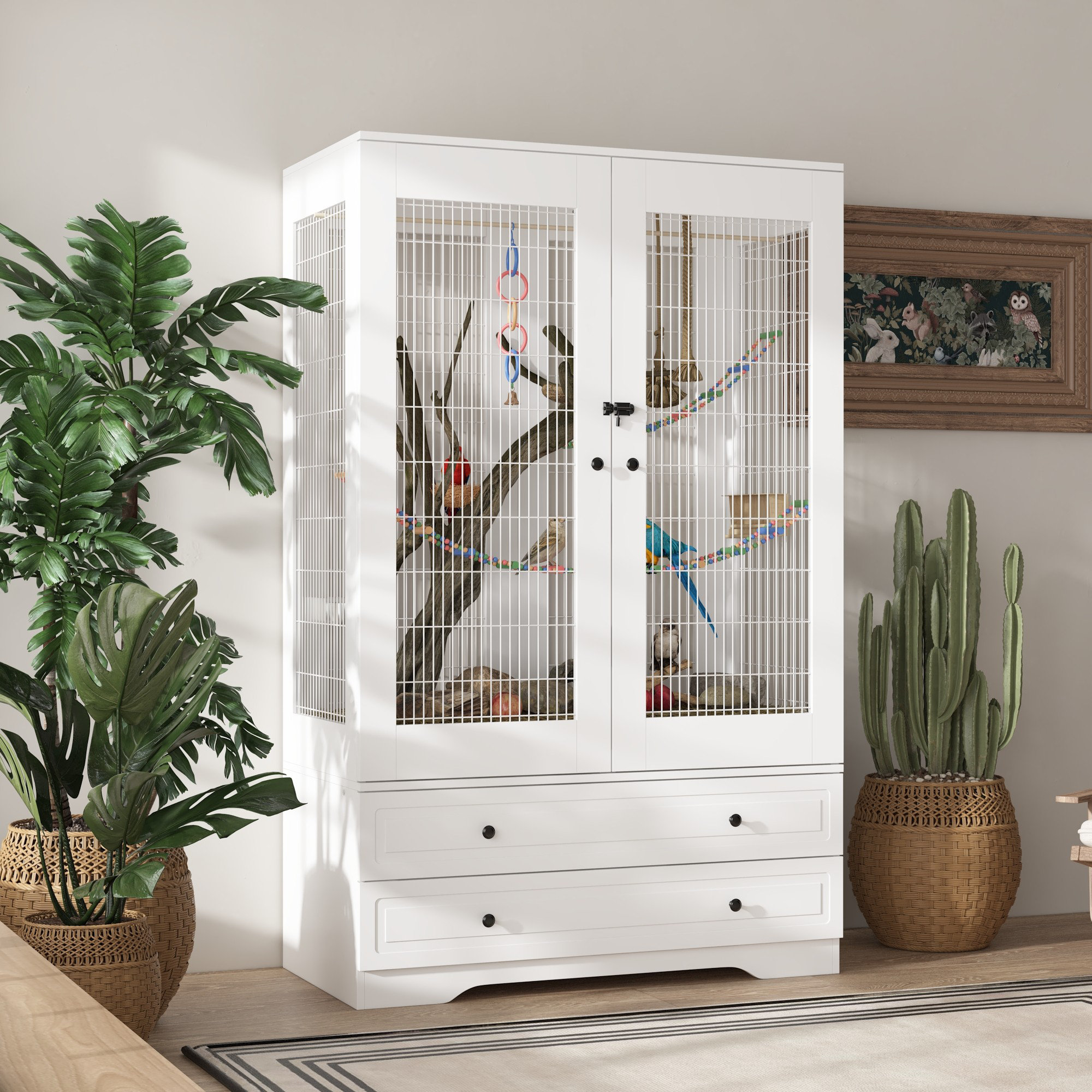 Bird Cage Armoire Birdcage Shape Fashion Modern Furniture Handle