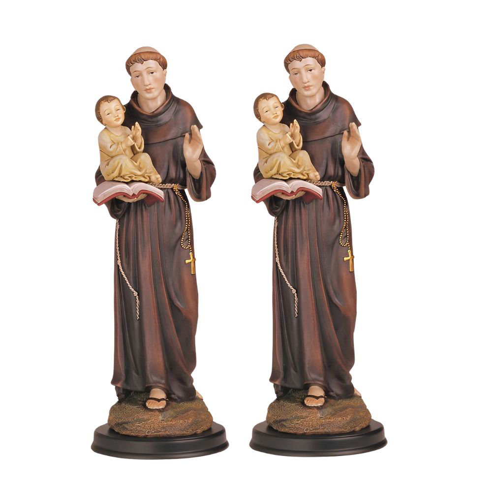 World Menagerie "2-PC Set" ICE ARMOR 12"H Saint Anthony Statue Anthony ...
