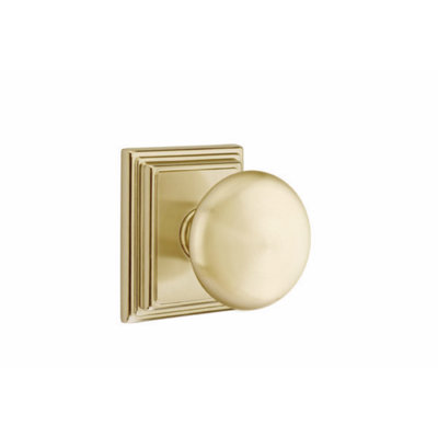 Emtek Privacy Knobset w/ Wilshire Rosette and Providence Knob | Wayfair