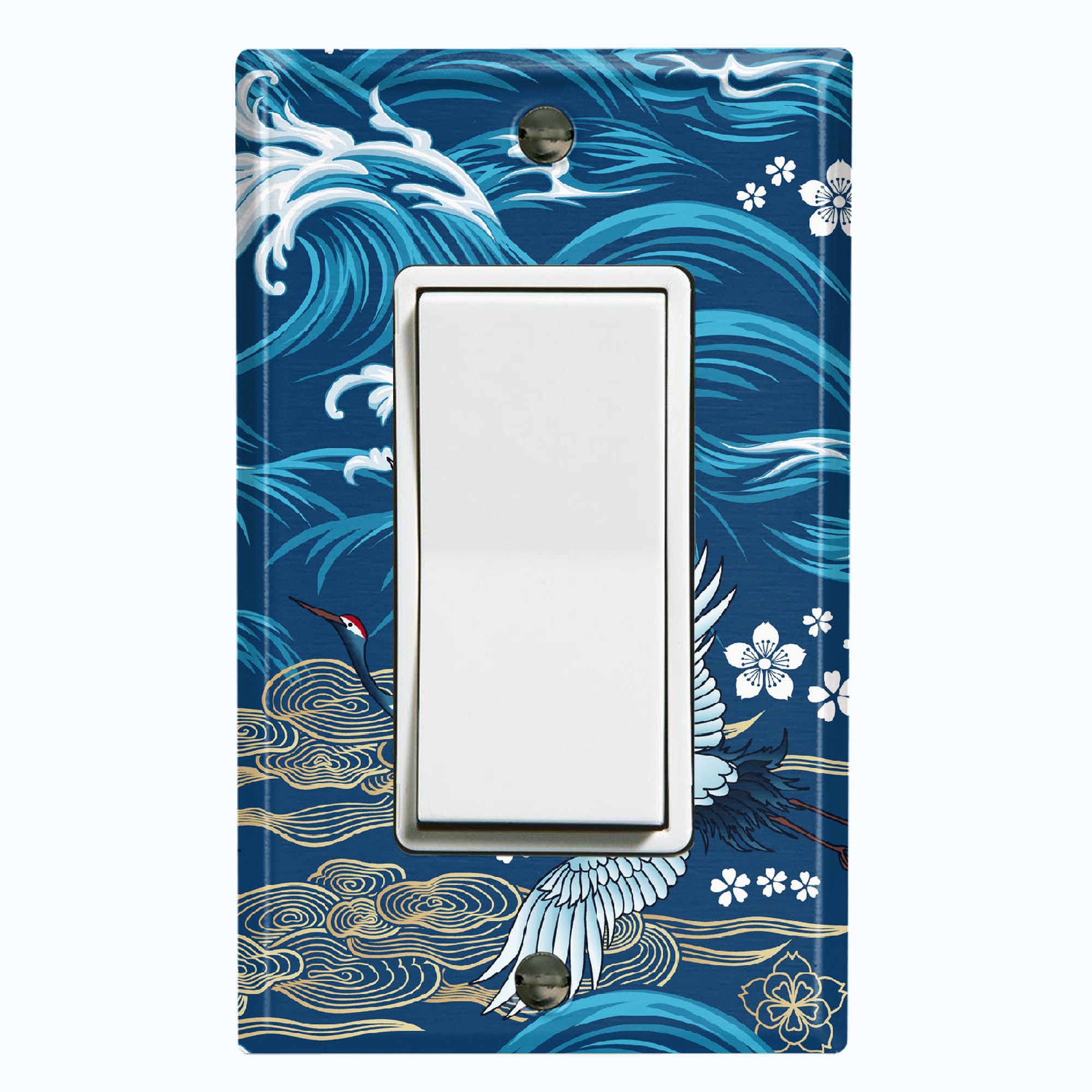 WorldAcc Metal Light Switch Plate Outlet Cover (Japanese Flying Crane ...