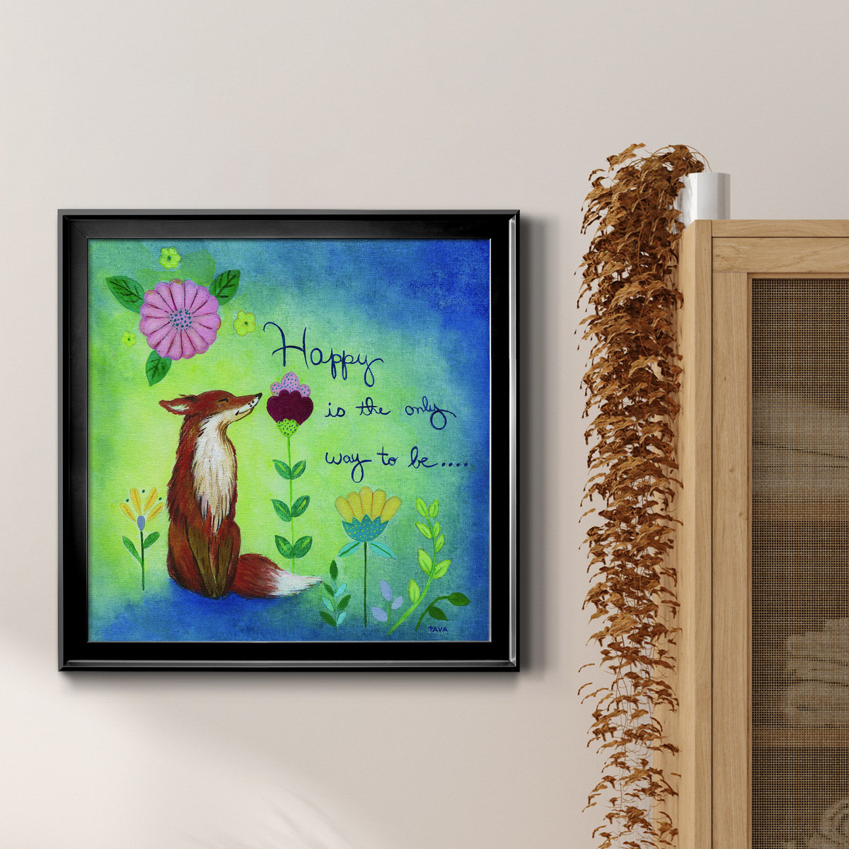 Zoomie Kids Happy Fox - Picture Frame Painting on Canvas | Wayfair