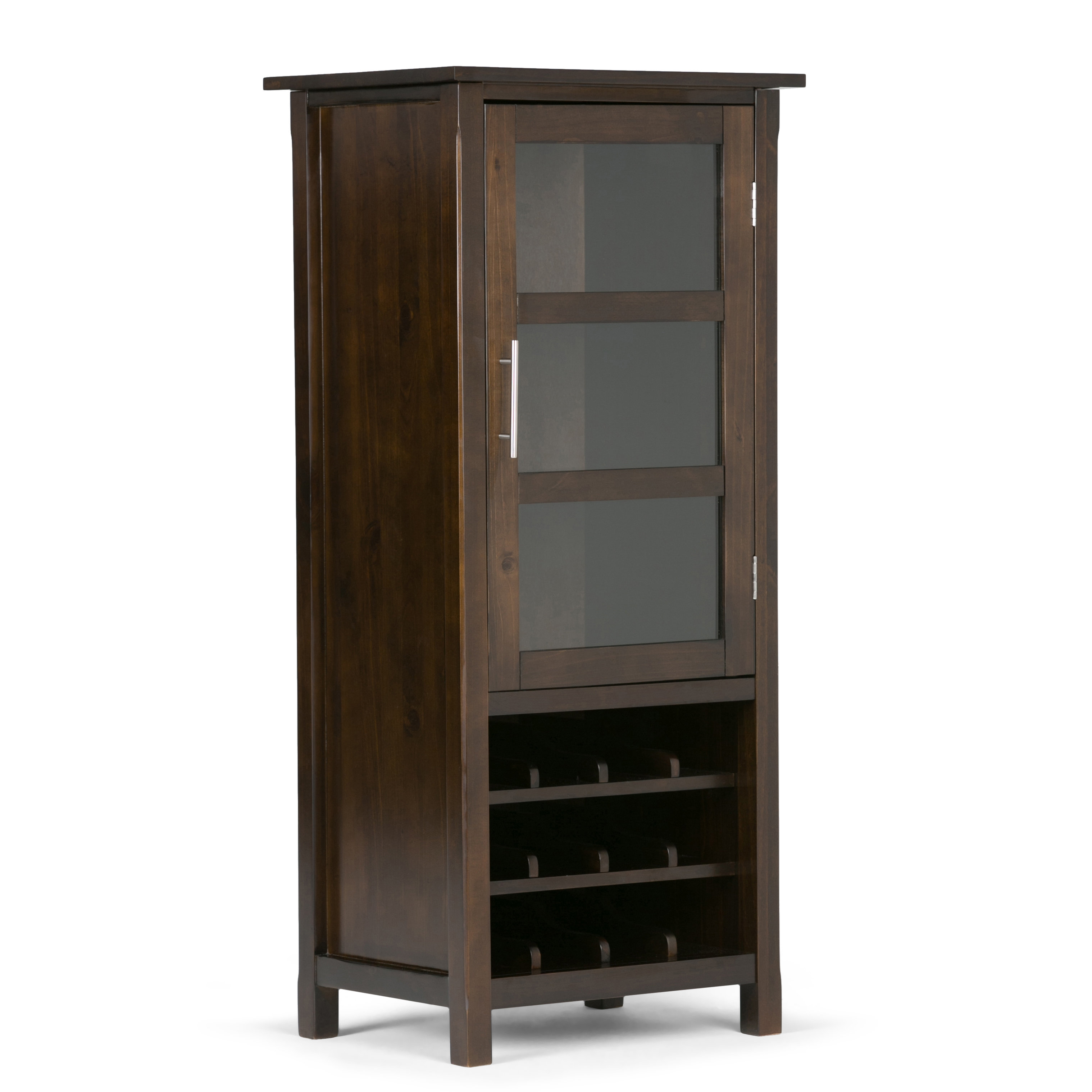 Simpli Home Avalon SOLID WOOD High Storage Wine Rack Cabinet & Reviews ...