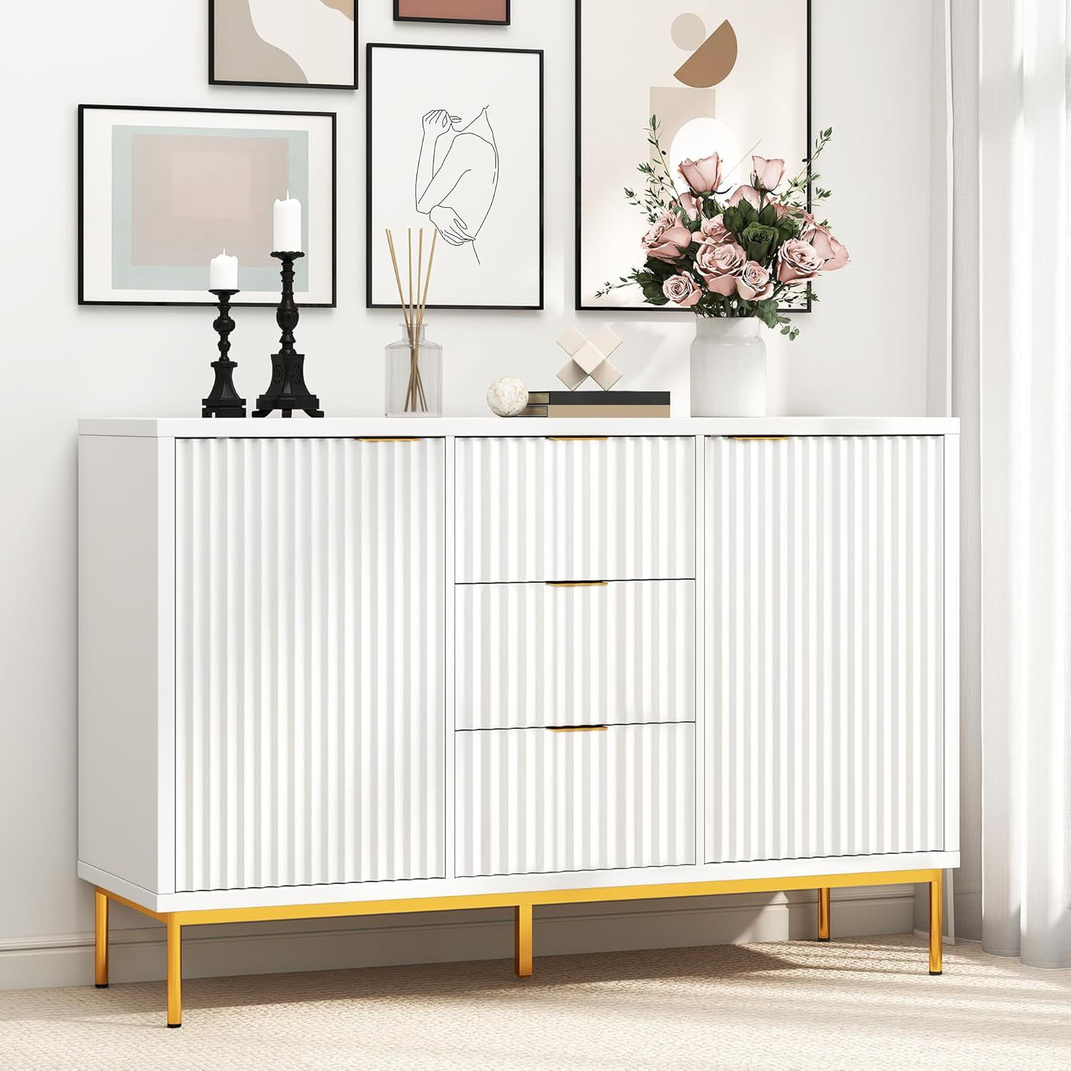Mercer41 Recessed sideboard, modern sideboard with storage function ...