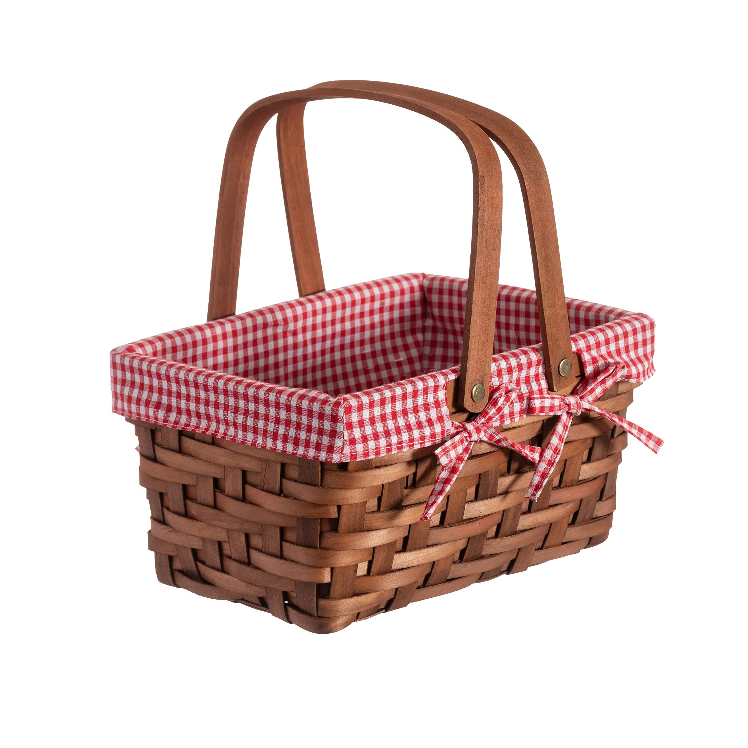 Gracie Oaks Small Rectangular Woodchip Picnic Baskets | Wayfair