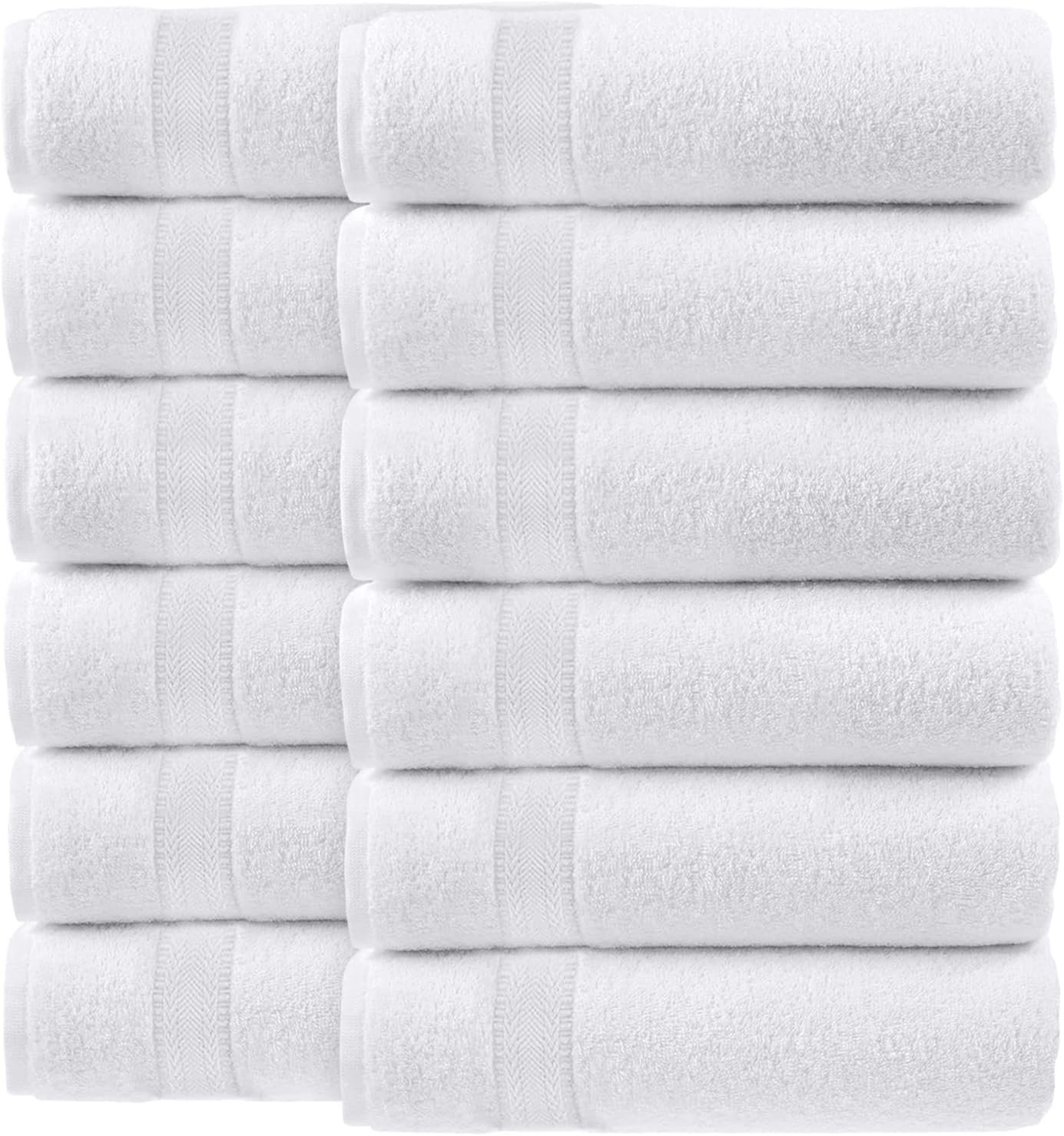Latitude Run® Luxury White Wash Cloth Set, Bathroom Towels, 12x12 ...