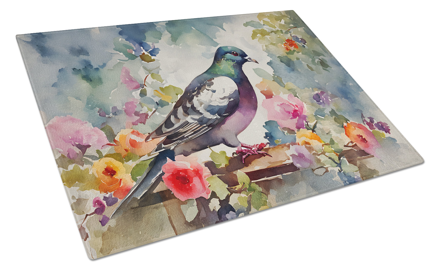 Caroline's Treasures Pigeon Glass Cutting Board | Wayfair
