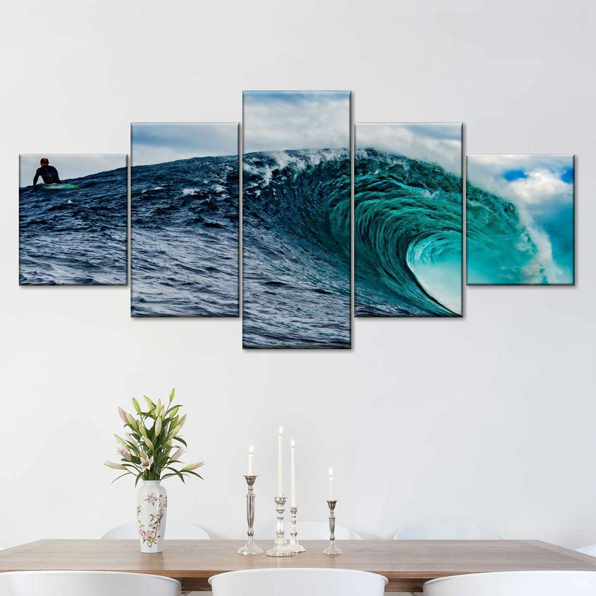 Beachcrest Home Ocean Wave Surfing Wall Art Multi Piece Canvas Print On ...