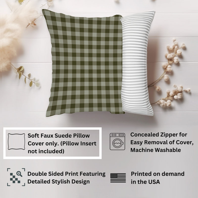 Ethan Taylor Dark Green Gingham Pattern VI Retro | Wayfair
