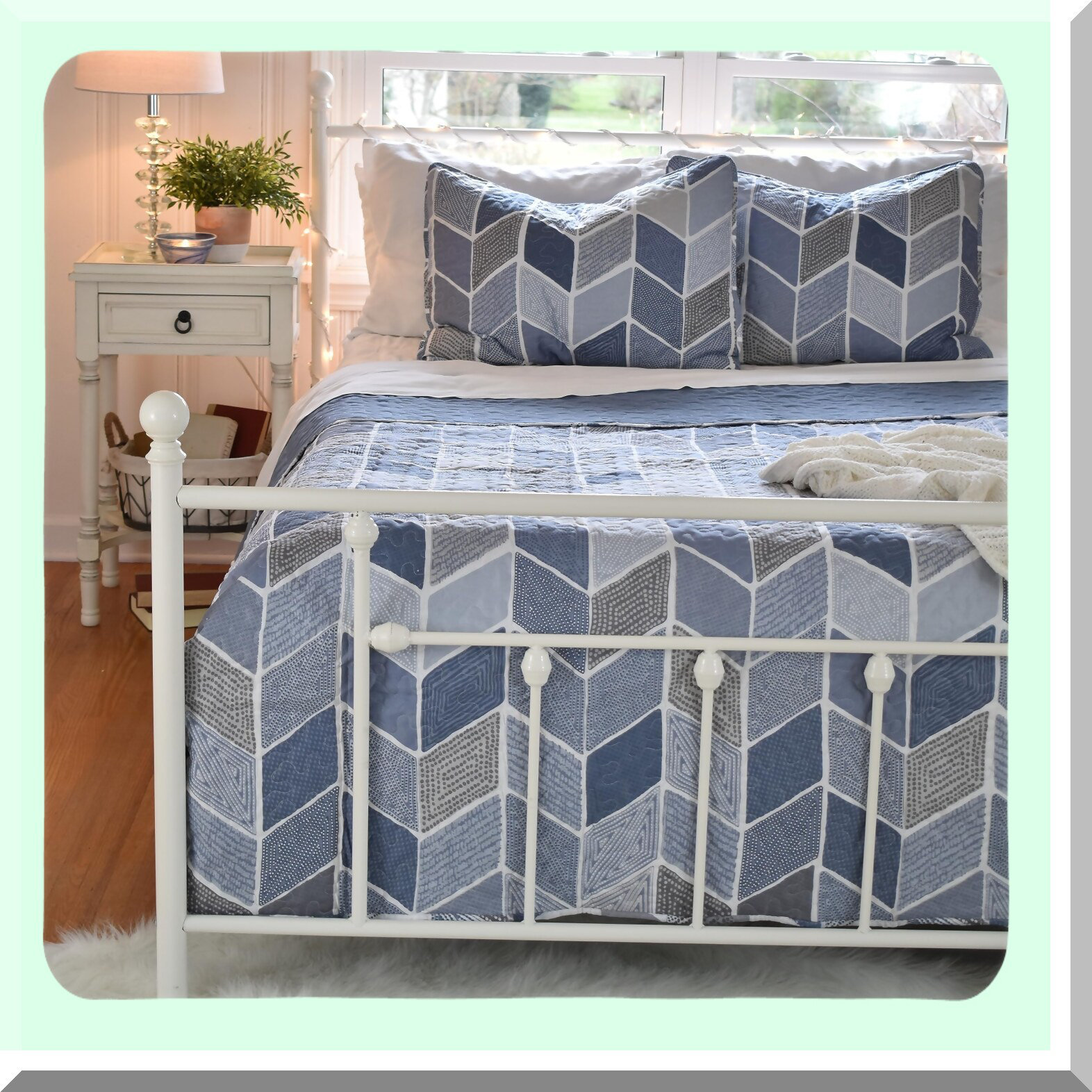 East Urban Home Rustic Coastal Chevron Comforter Set - Oversized ...