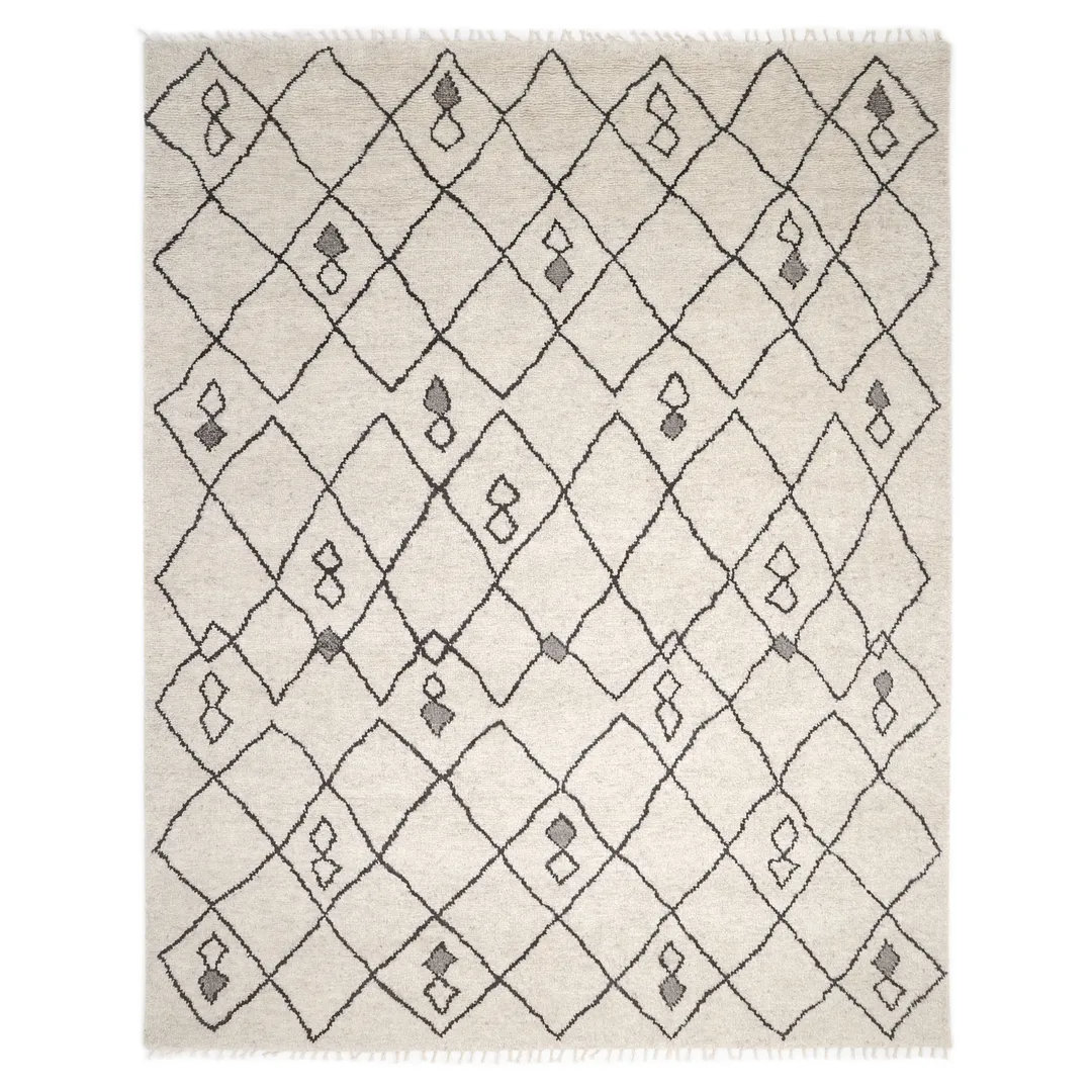 The Twillery Co. Clem Geometric Hand-Knotted Area Rug in Beige ...